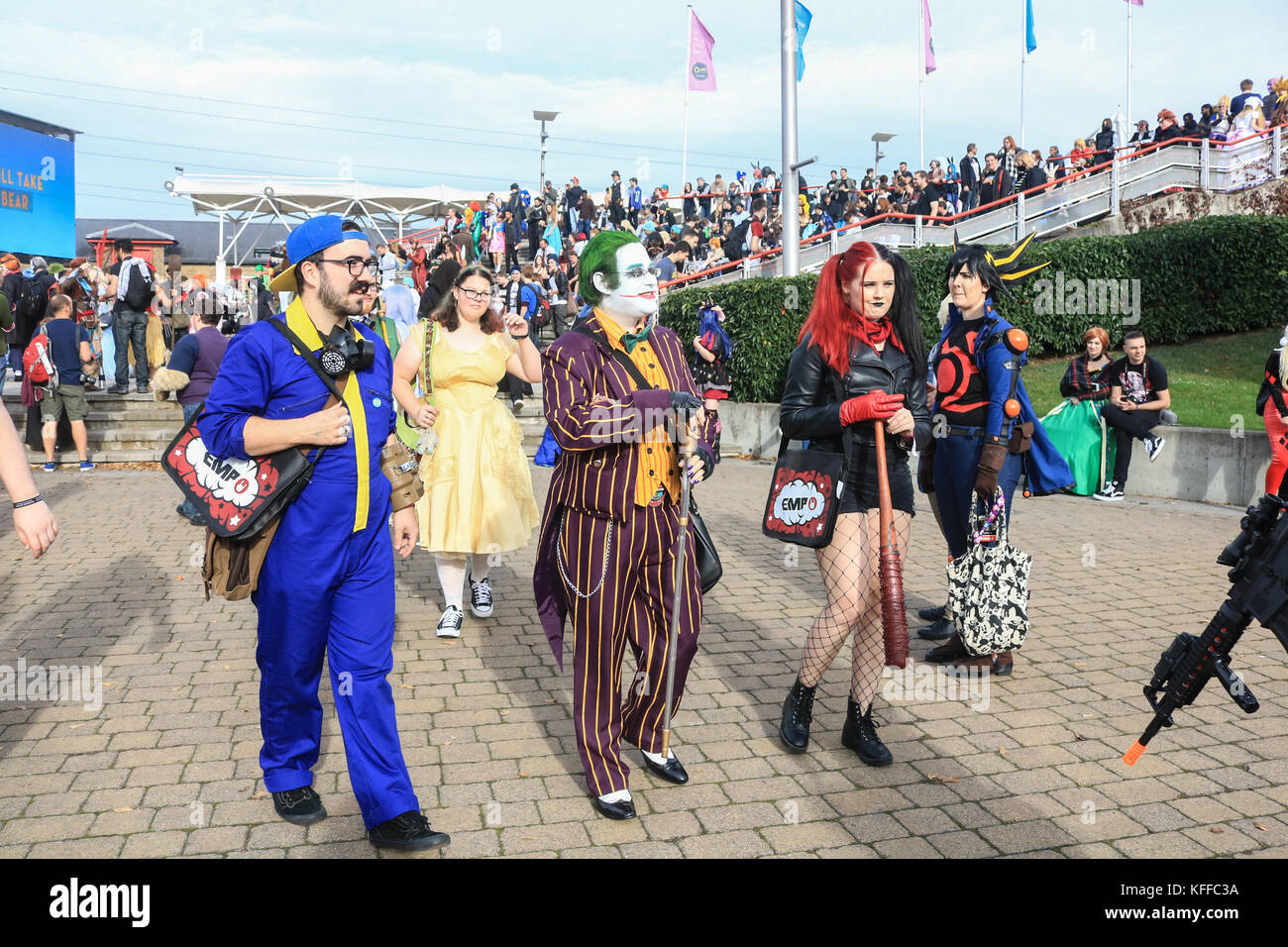 London UK. 28th October 2017. Cosplayers dressed in their favourite ...
