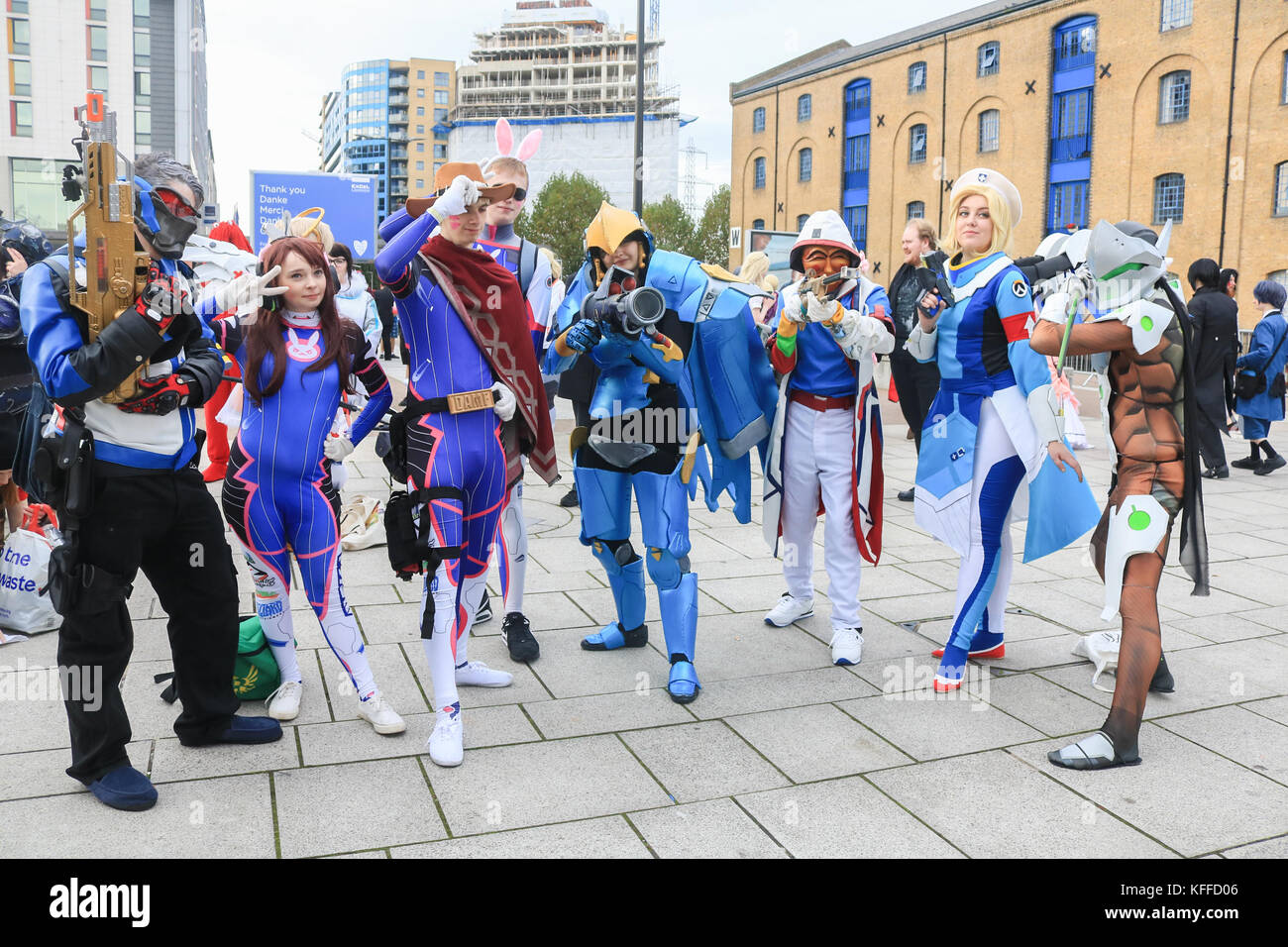 London UK. 28th October 2017. Cosplayers dressed in their favourite ...