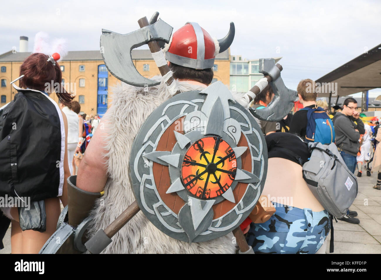 London UK. 28th October 2017. Cosplayers dressed in their favourite ...