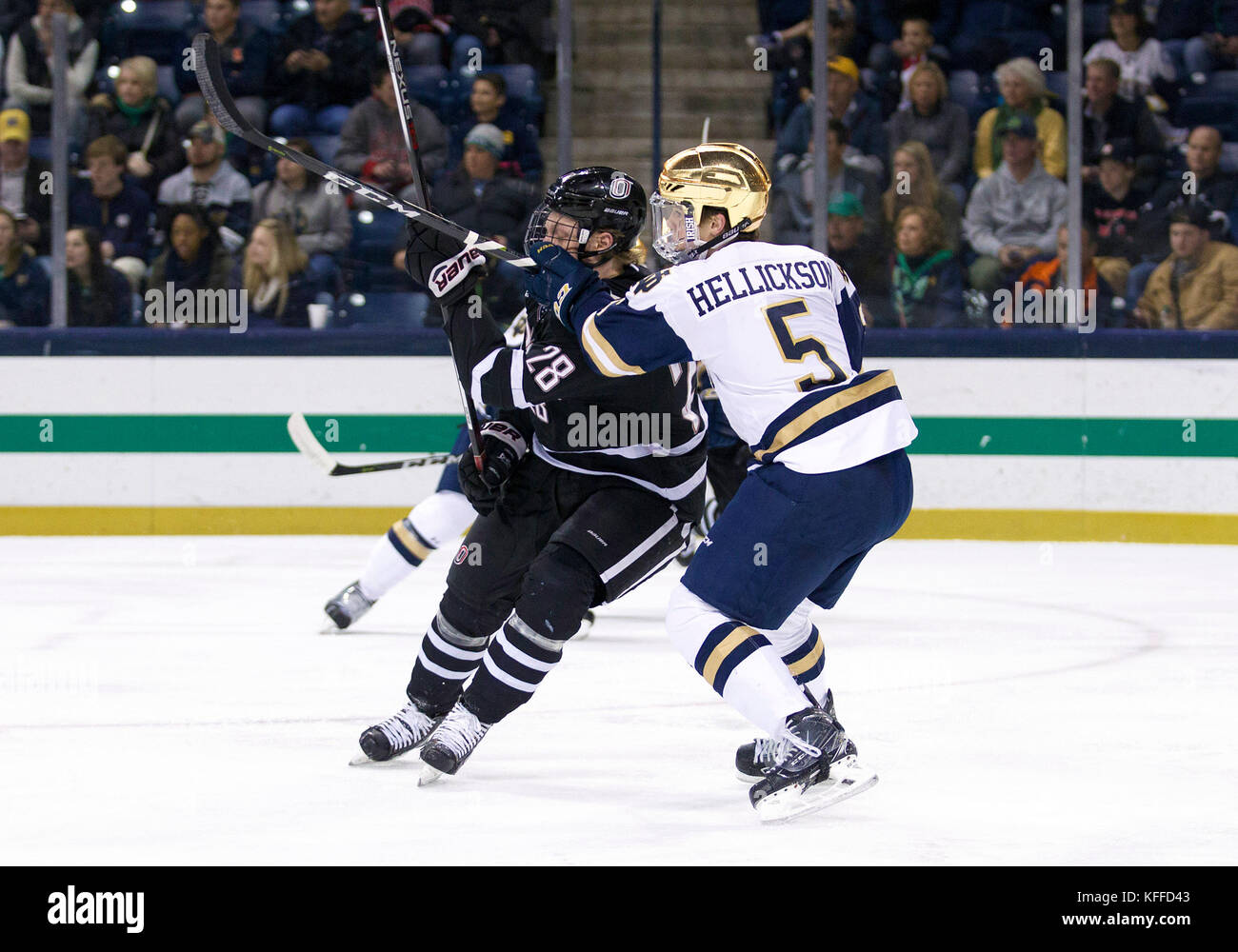 South Bend, Indiana, USA. 27th Oct, 2017. Notre Dame defenseman Matt ...