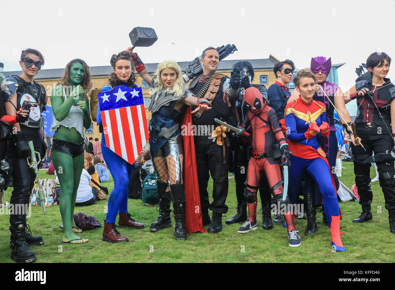 London UK. 28th October 2017. Cosplayers dressed in their favourite ...