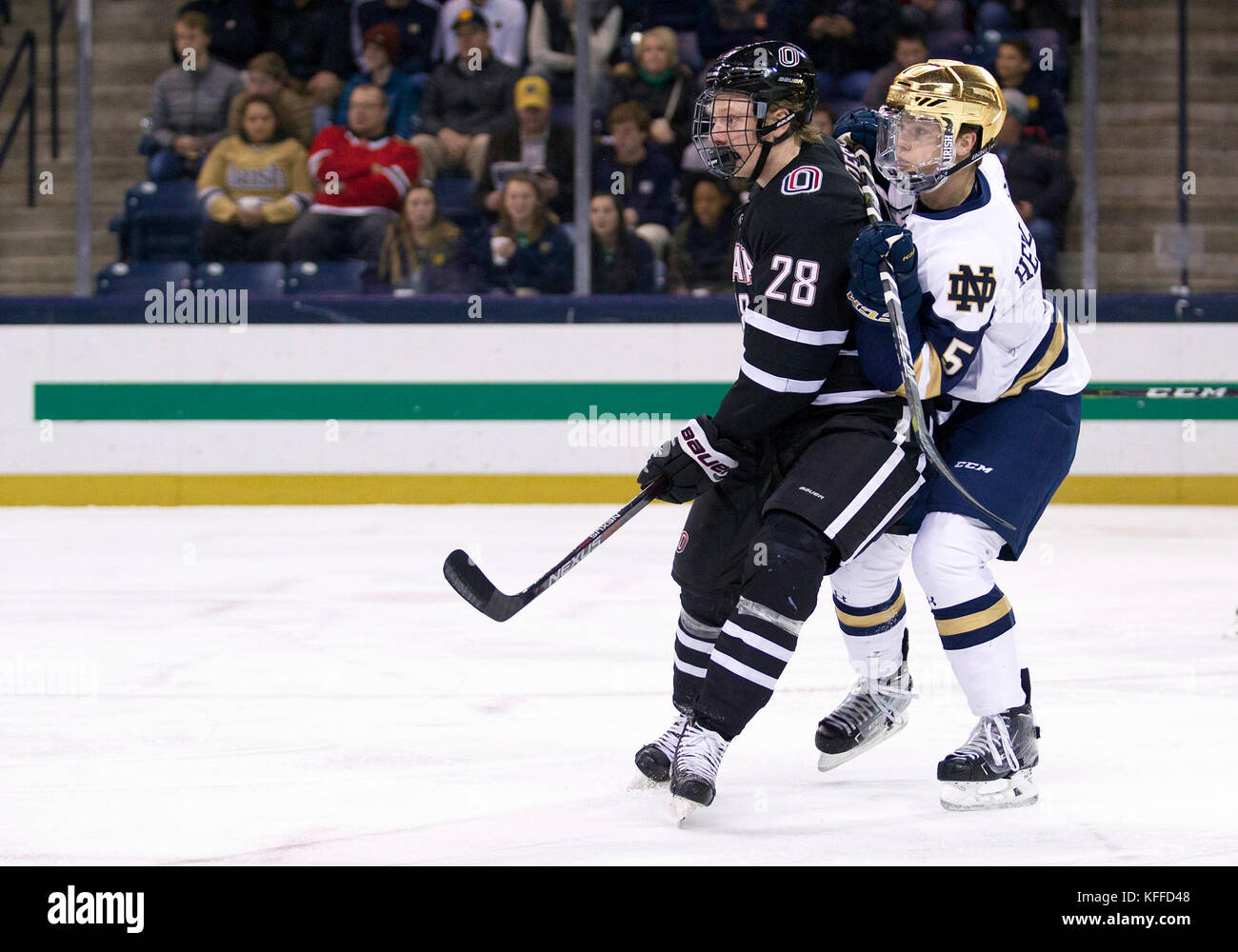 South Bend, Indiana, USA. 27th Oct, 2017. Notre Dame defenseman Matt ...