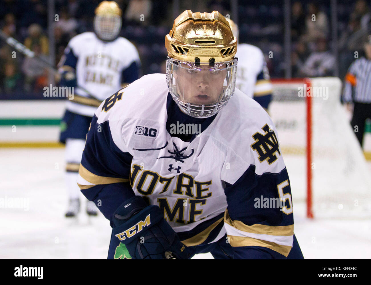 South Bend, Indiana, USA. 27th Oct, 2017. Notre Dame defenseman Matt ...