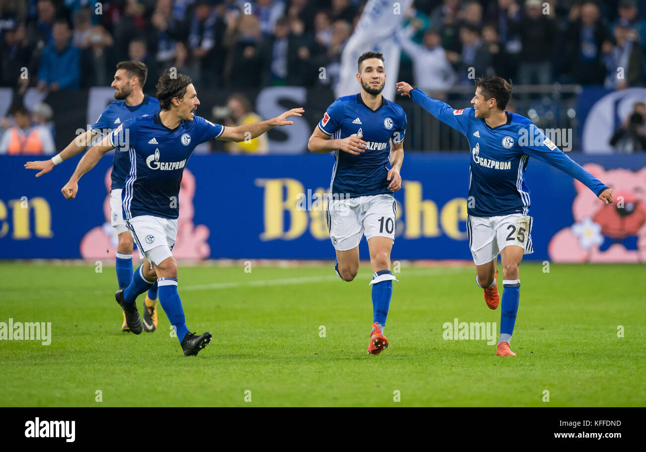 Gelsenkirchen, Germany. 28th Oct, 2017. Schalke's Amine Harit, Nabil ...