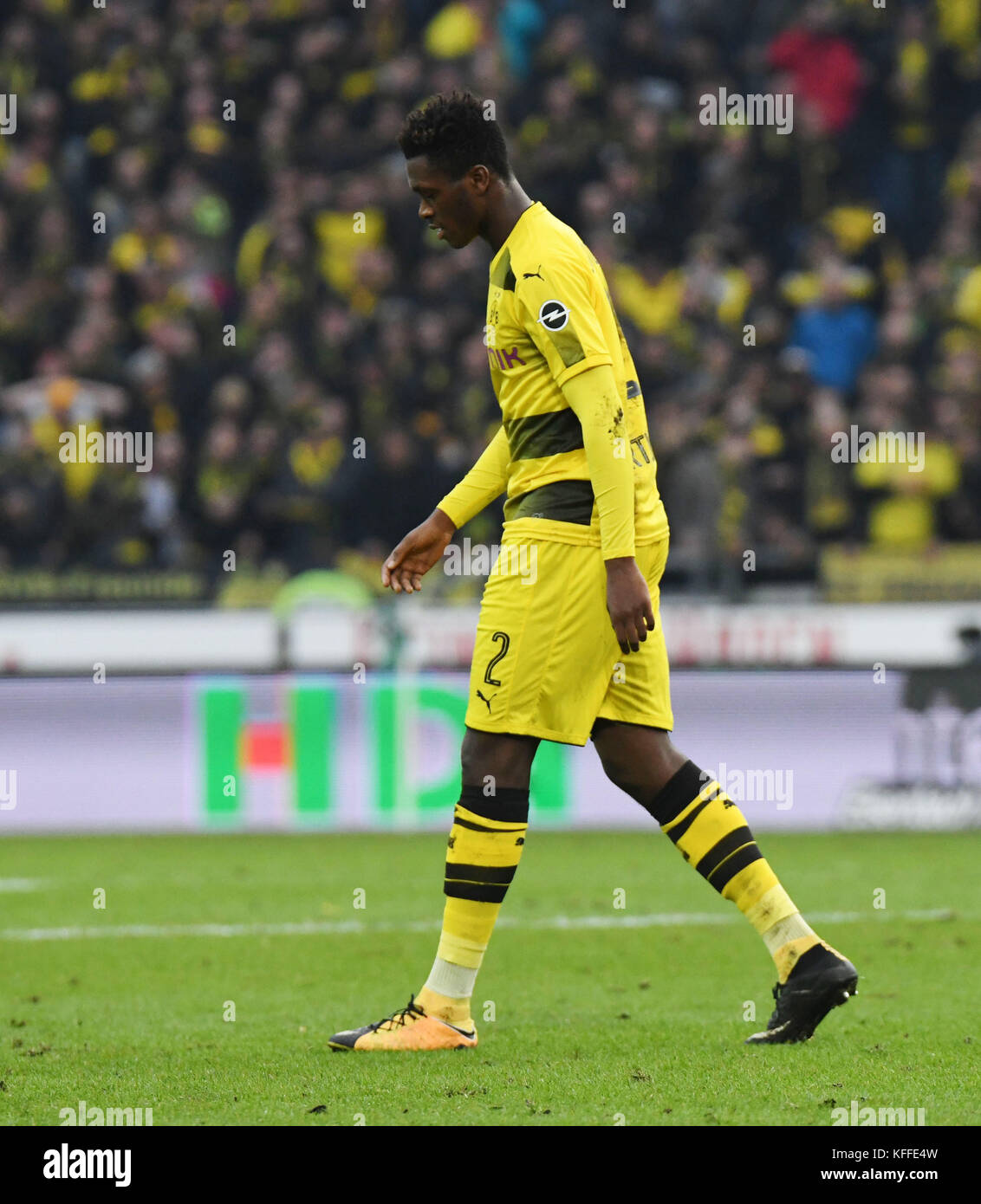 Hanover, Germany. 28th Oct, 2017. Dortmund's Dan-Axel Zagadou leaves ...