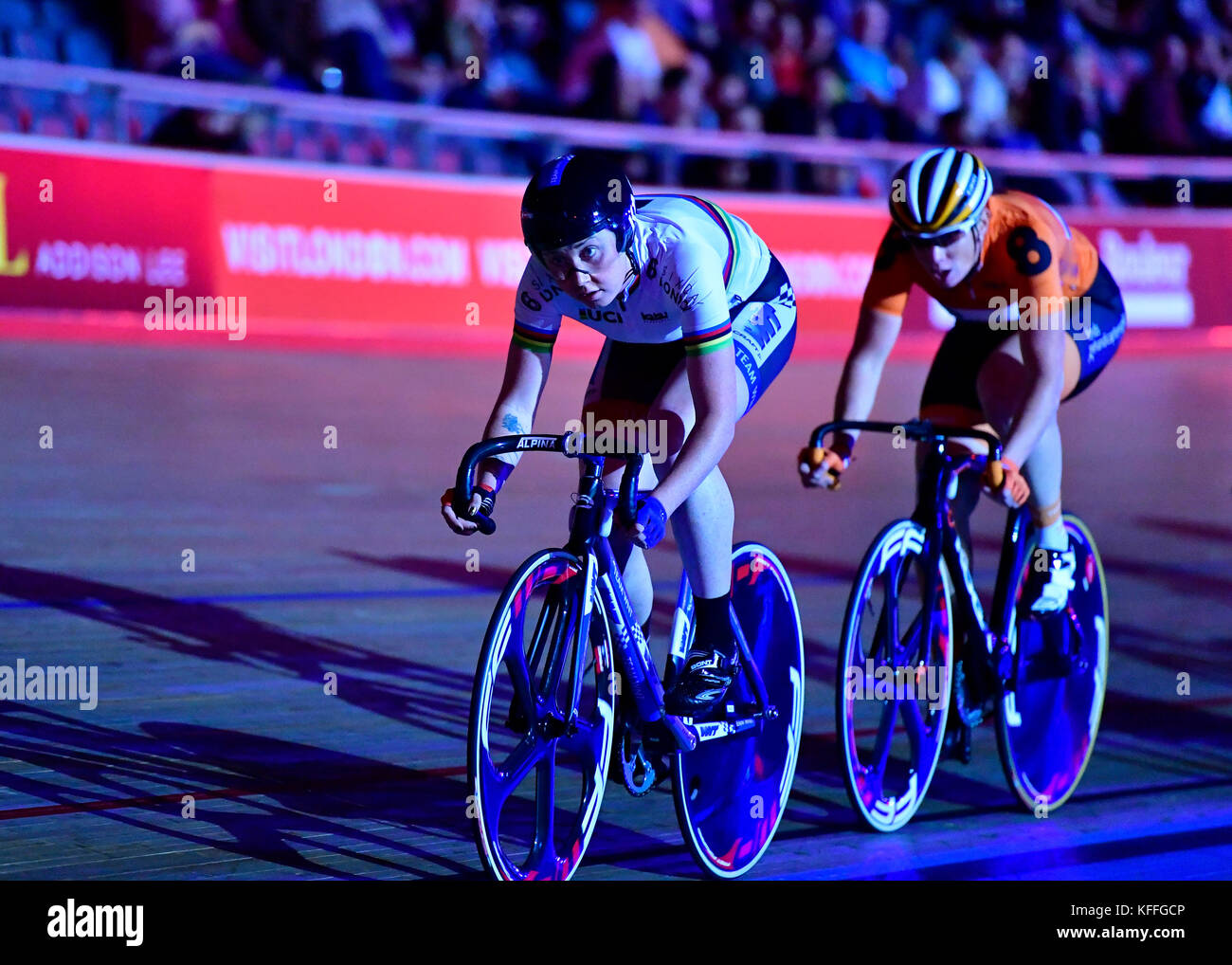 London, UK. 28th Oct, 2017. Rebecca Raybould (GBR) in Women's 7.5km ...
