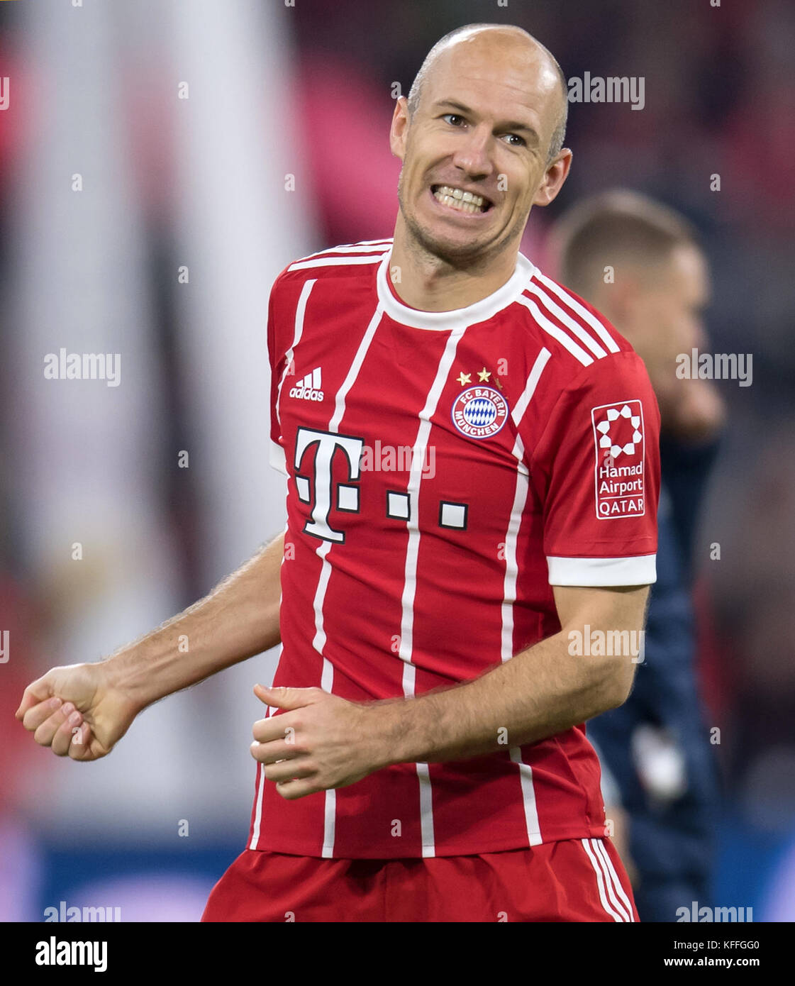 Munich, Germany. 28th Oct, 2017. Arjen Robben of Munich celebrates ...