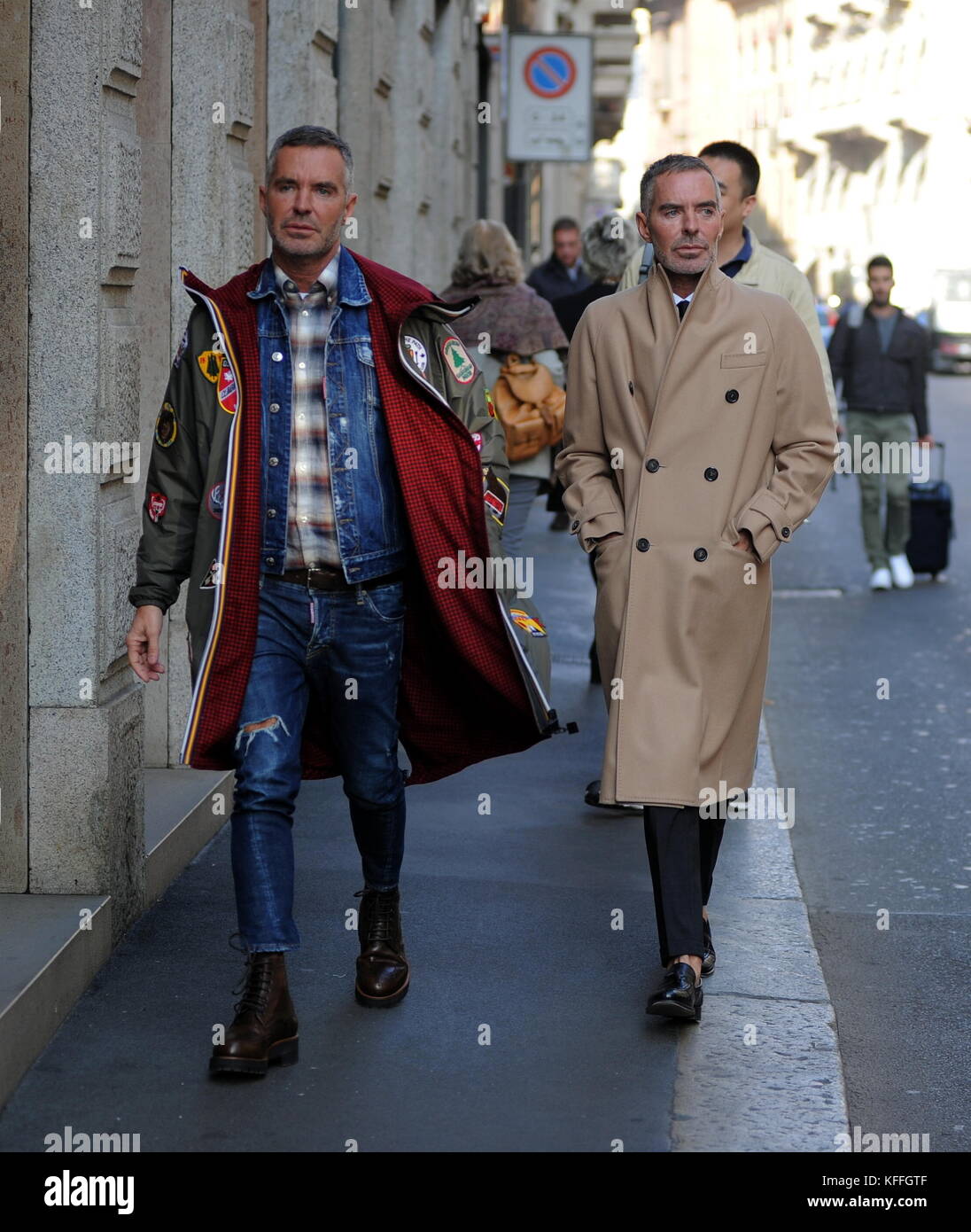 Milan, Dean and Dan Caten walk in the center The Dean and Dan Caten ...