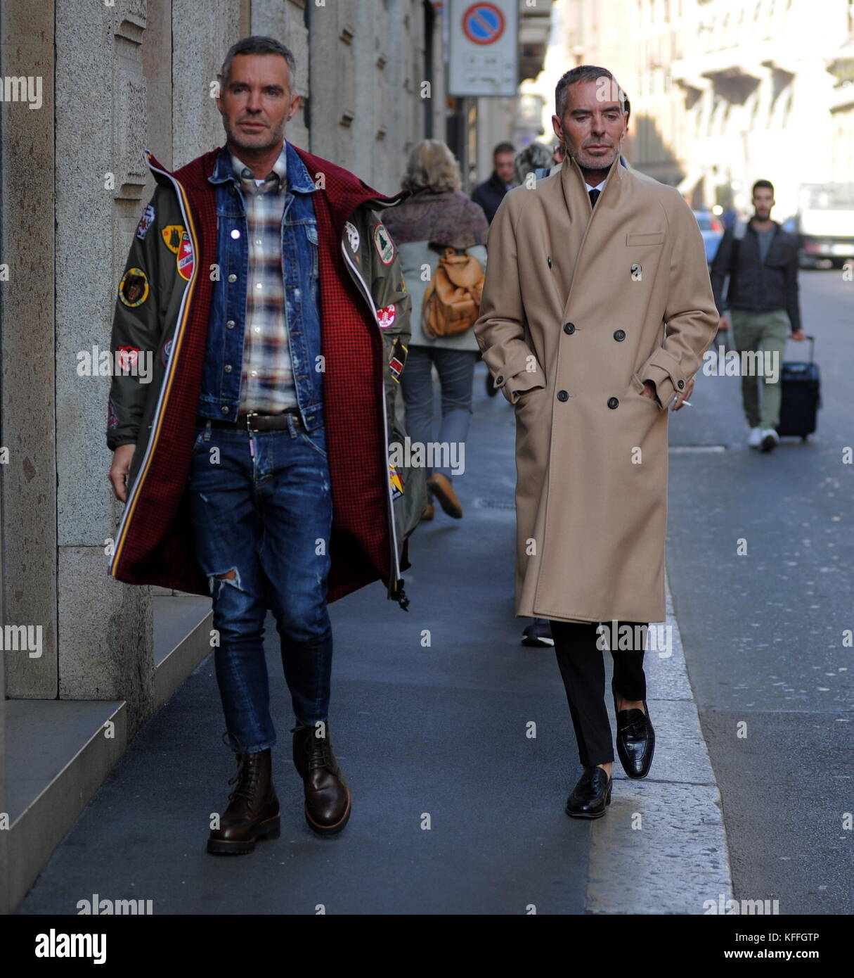 Milan, Dean and Dan Caten walk in the center The Dean and Dan Caten ...