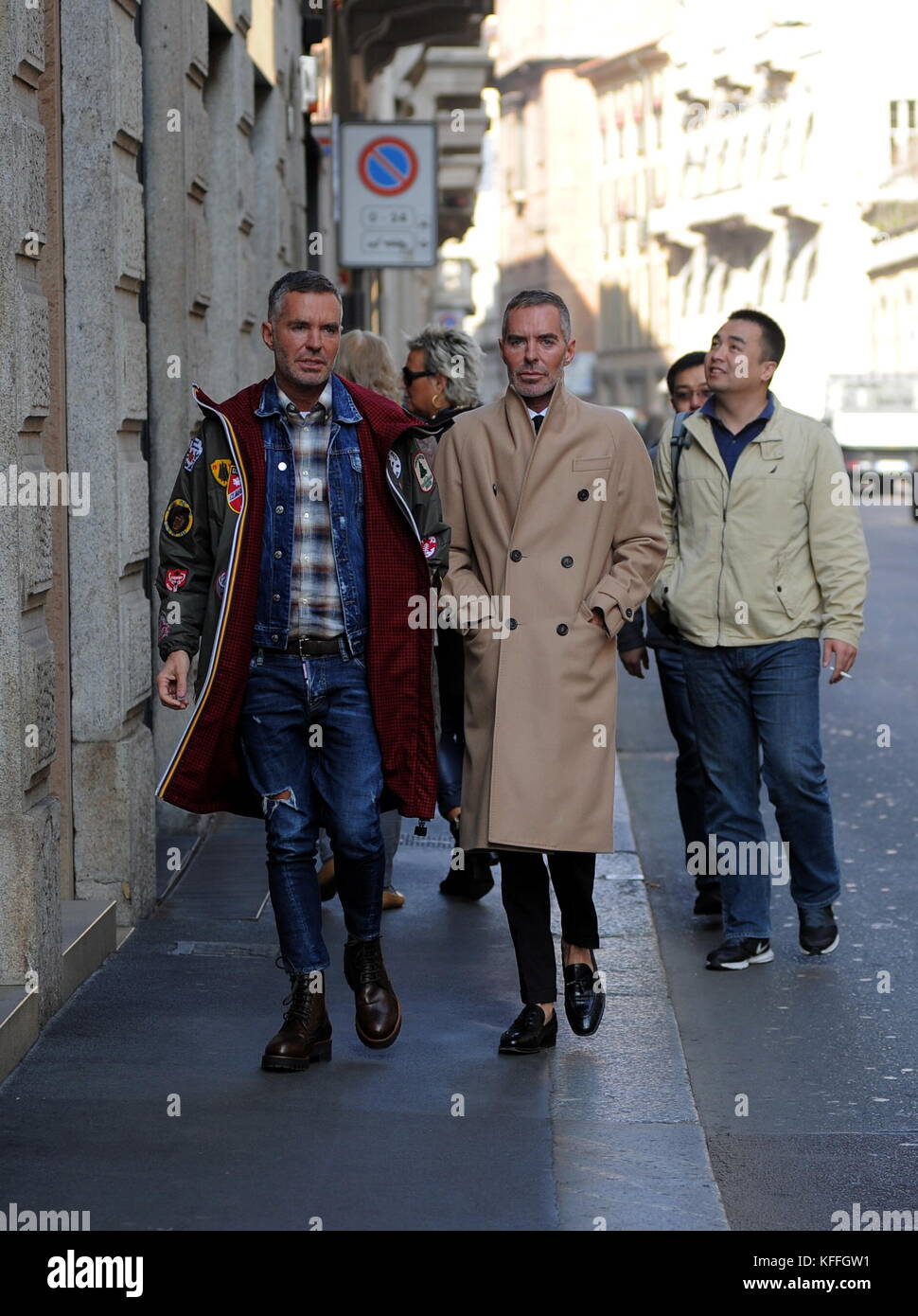 Milan, Dean and Dan Caten walk in the center The Dean and Dan Caten ...