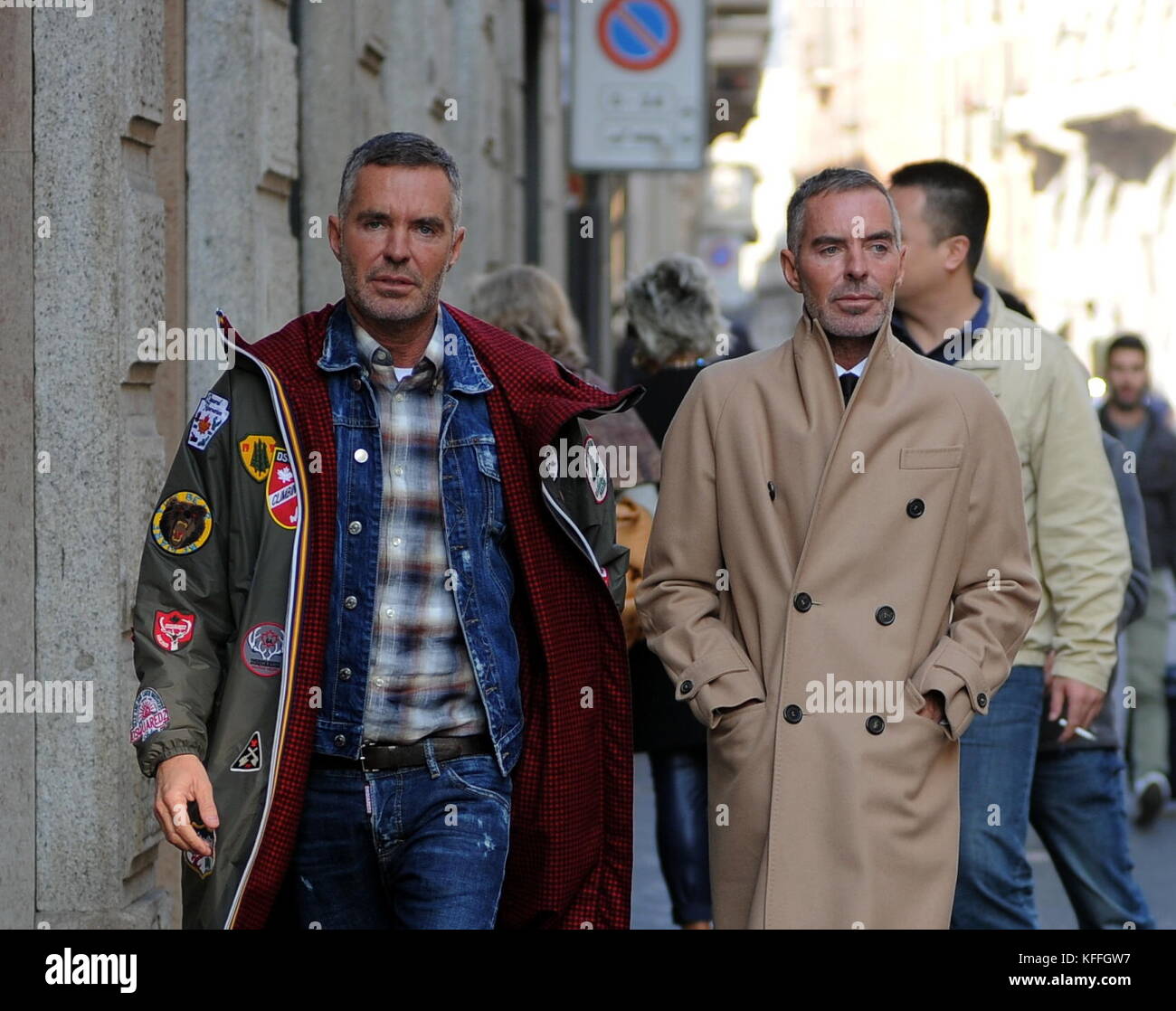 Milan, Dean and Dan Caten walk in the center The Dean and Dan Caten ...
