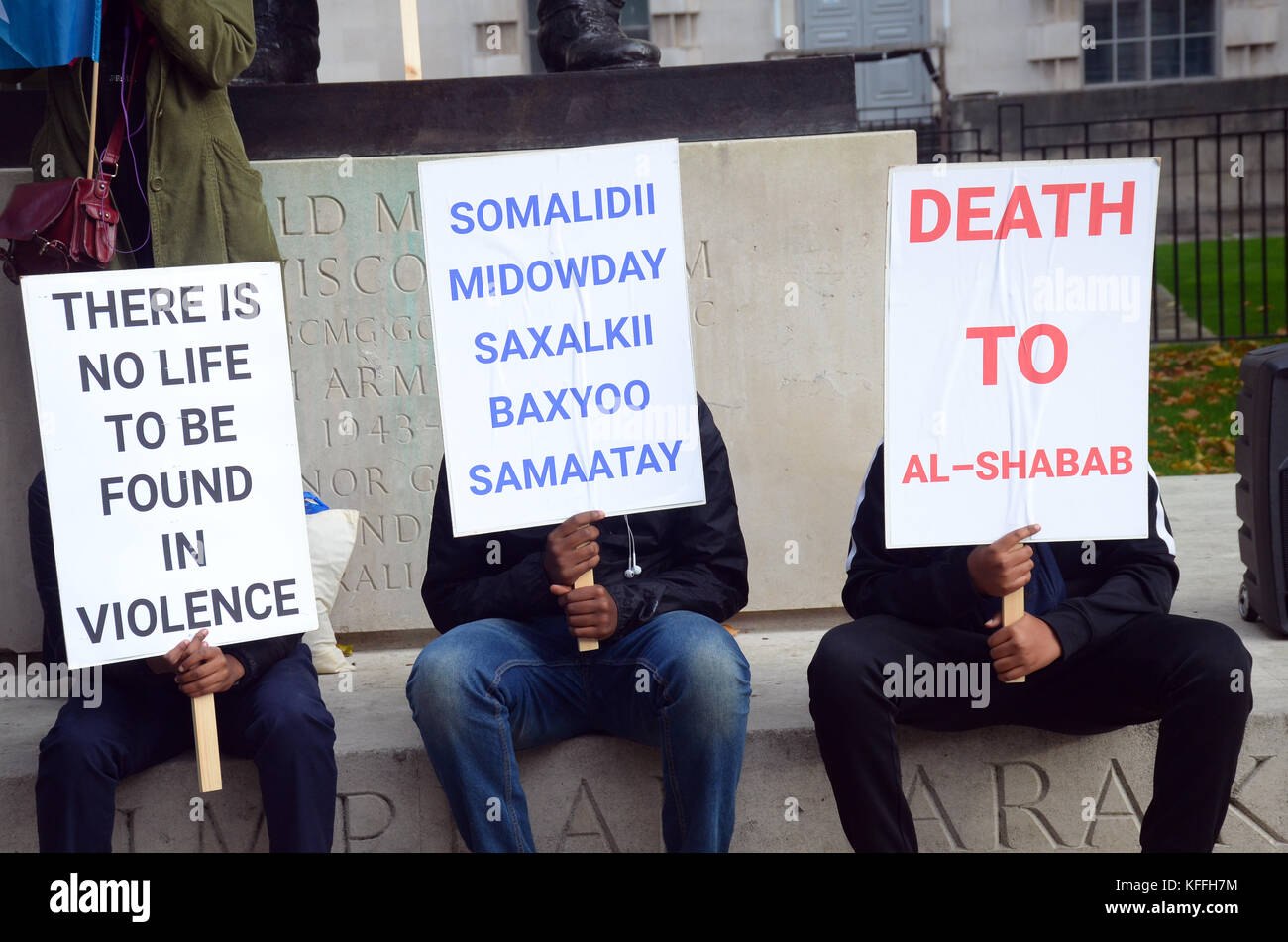 London, UK. 28th October, 2017. Somali terrorism protest outside ...