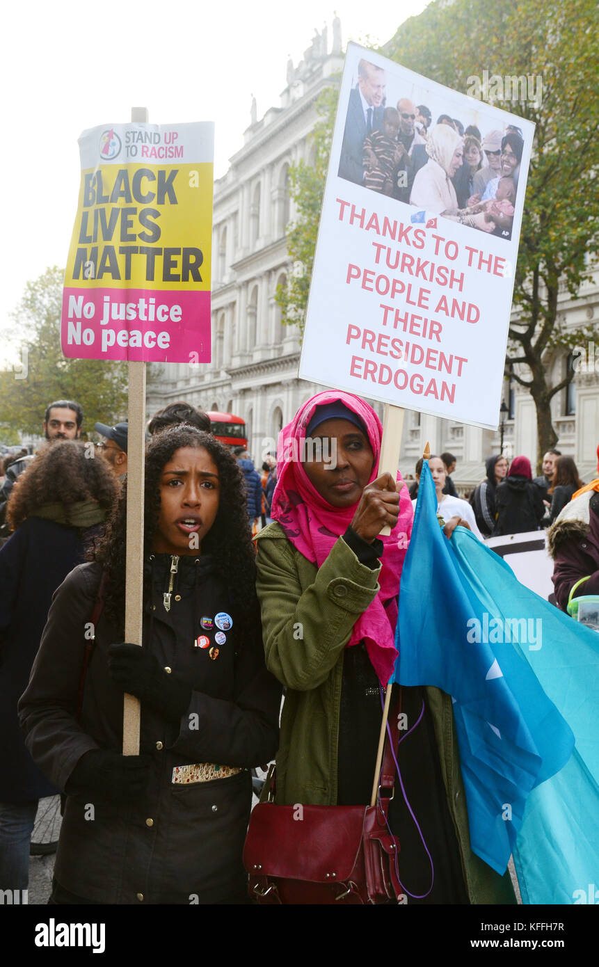 London, UK. 28th October, 2017. Somali terrorism protest outside ...