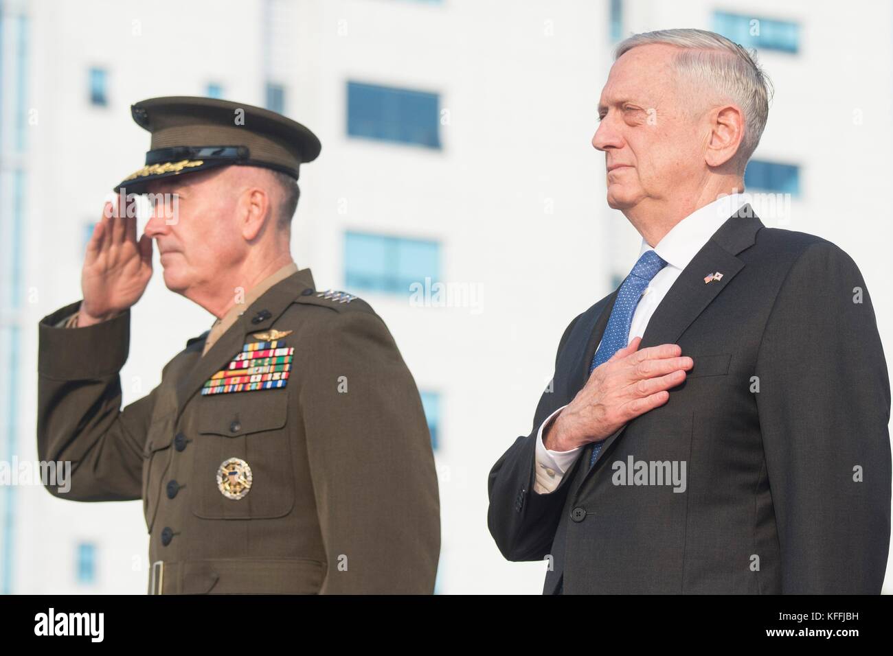 U.S Secretary of Defense James Mattis, right, and U.S. Chairman of the Joint Chiefs Gen. Joseph ...