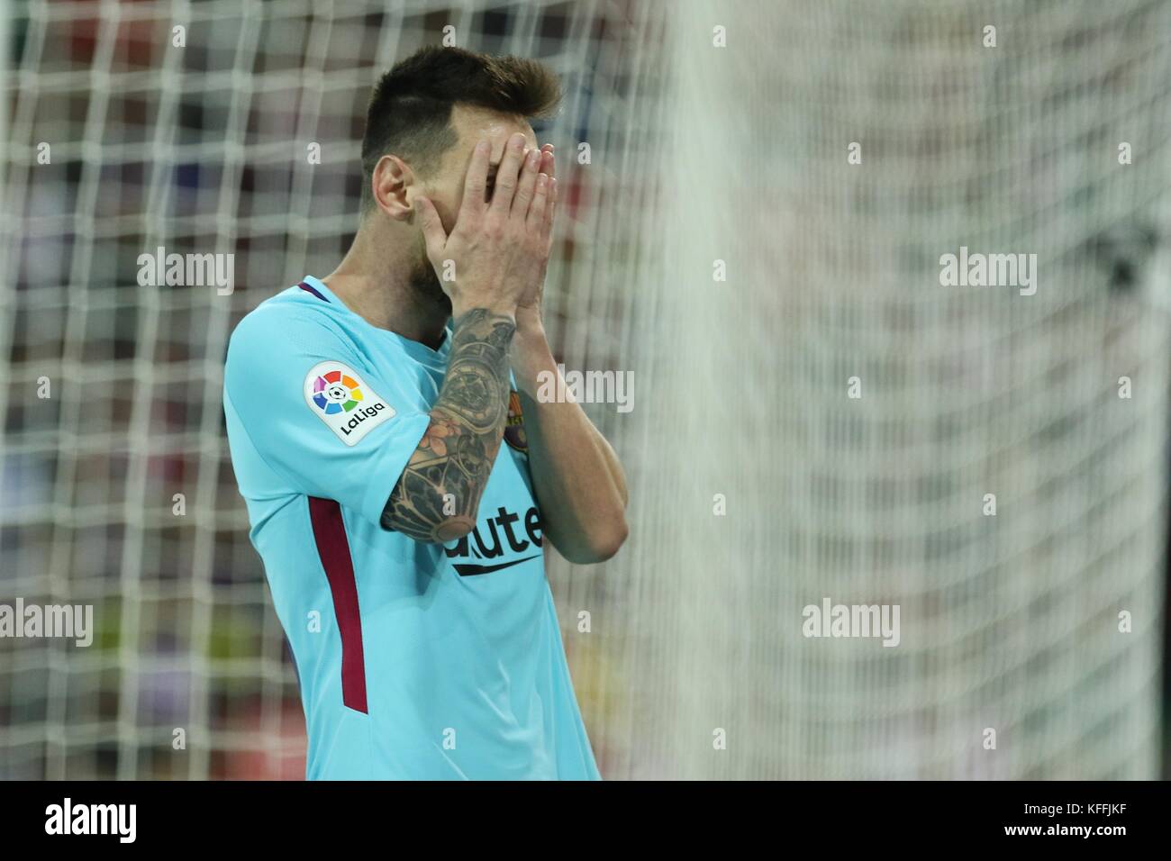 Lionel Messi during the Spanish La Liga soccer match between Athletic ...