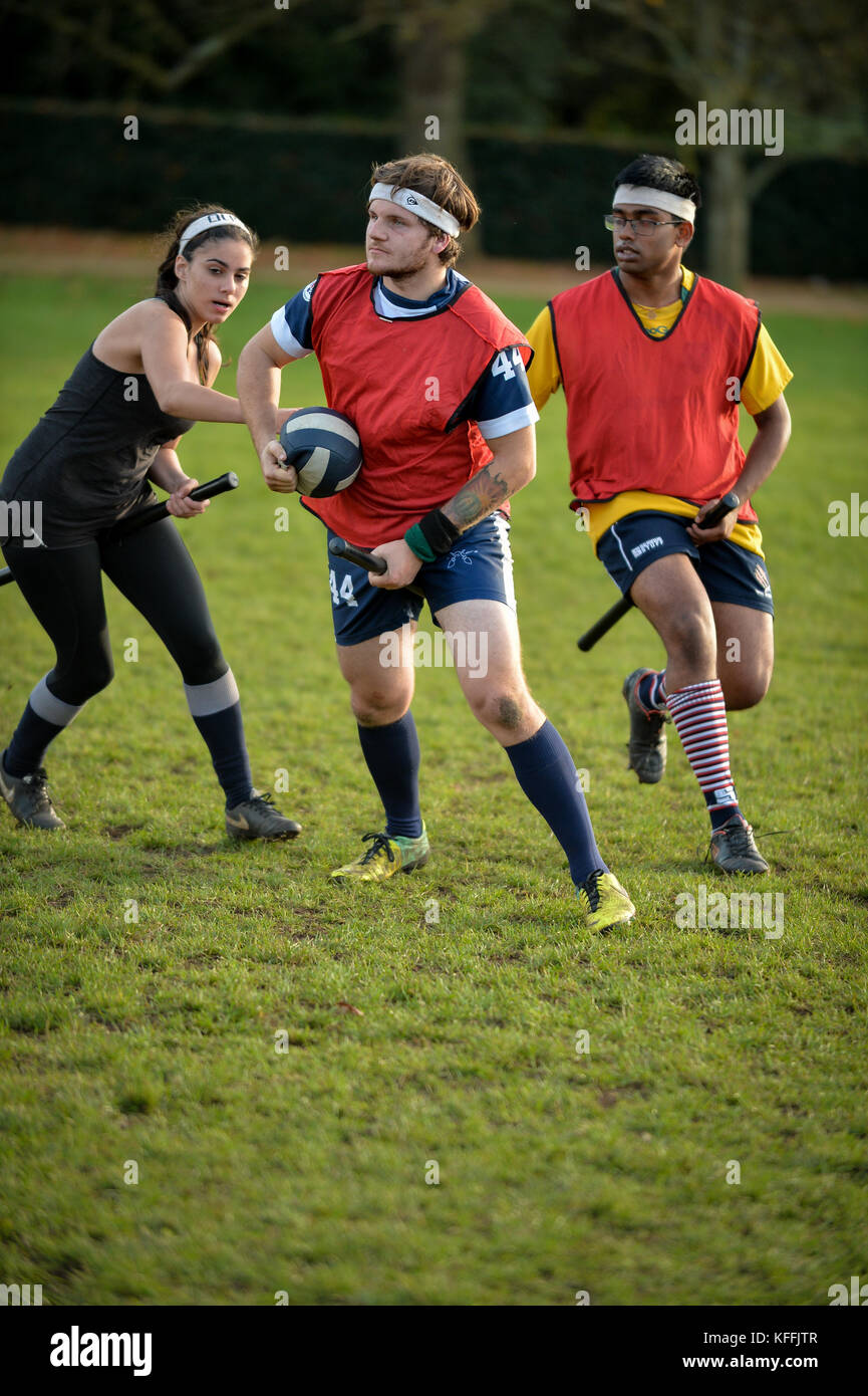Oxford, UK. 28 Oct, 2017. Oxford University Quidditch Club practices at ...