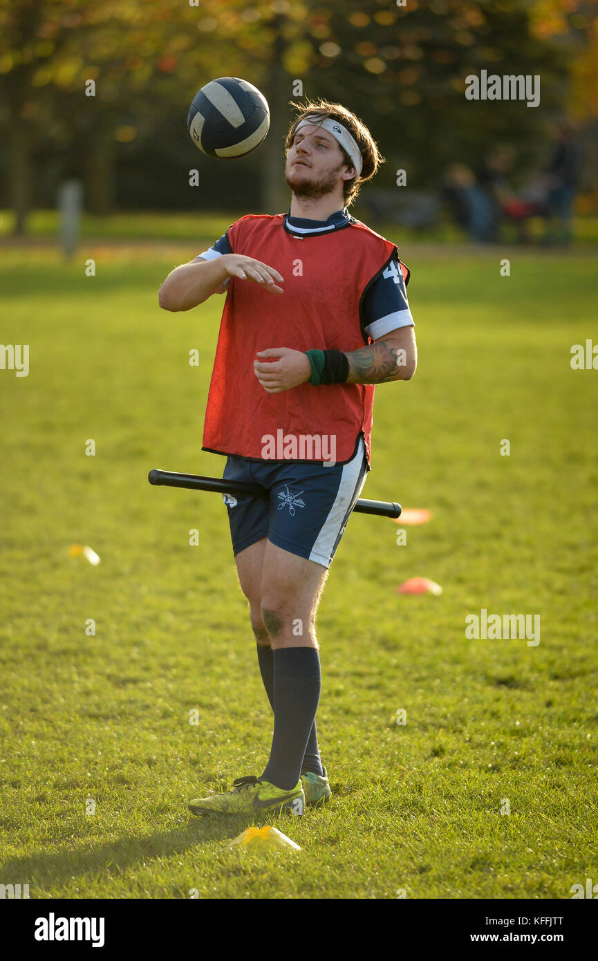 Oxford, UK. 28 Oct, 2017. Oxford University Quidditch Club practices at ...