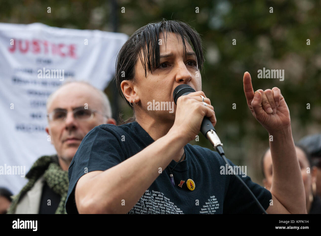London, UK. 28th October, 2017. Becky Shah of the Hillsborough Justice ...