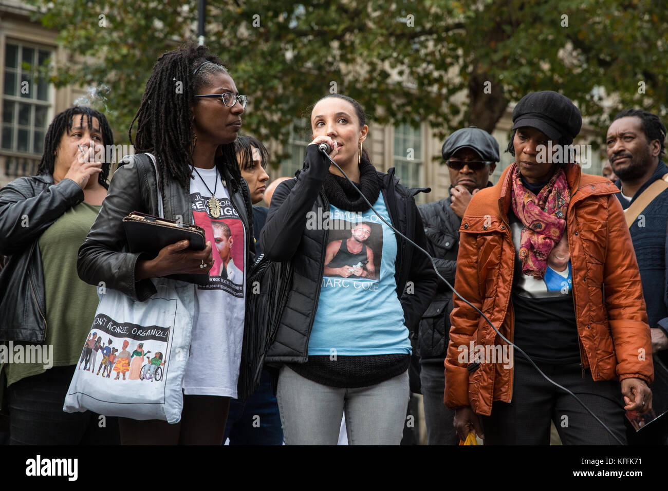 London, UK. 28th October, 2017. Lisa Cole, sister of Marc Cole ...