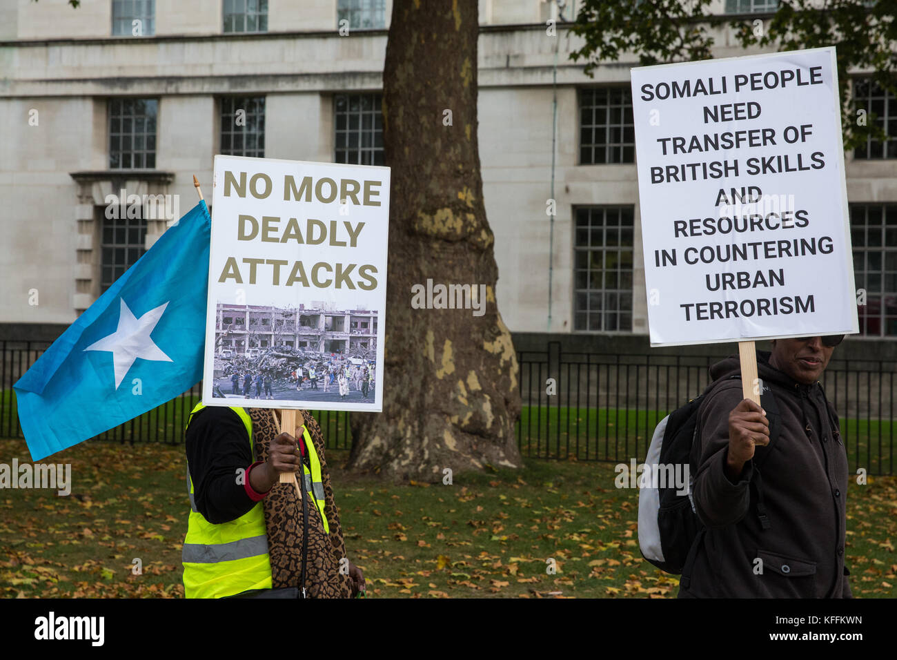 London, UK. 28th October, 2017. Members of the Somali community protest ...