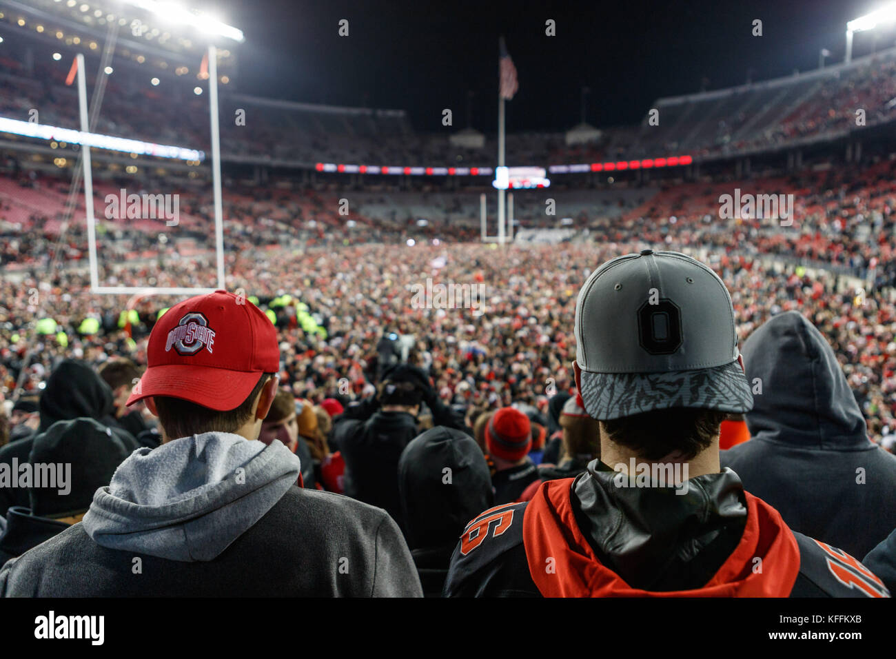 October 28th, 2017: Ohio State Buckeye fans look on at the sea of ...