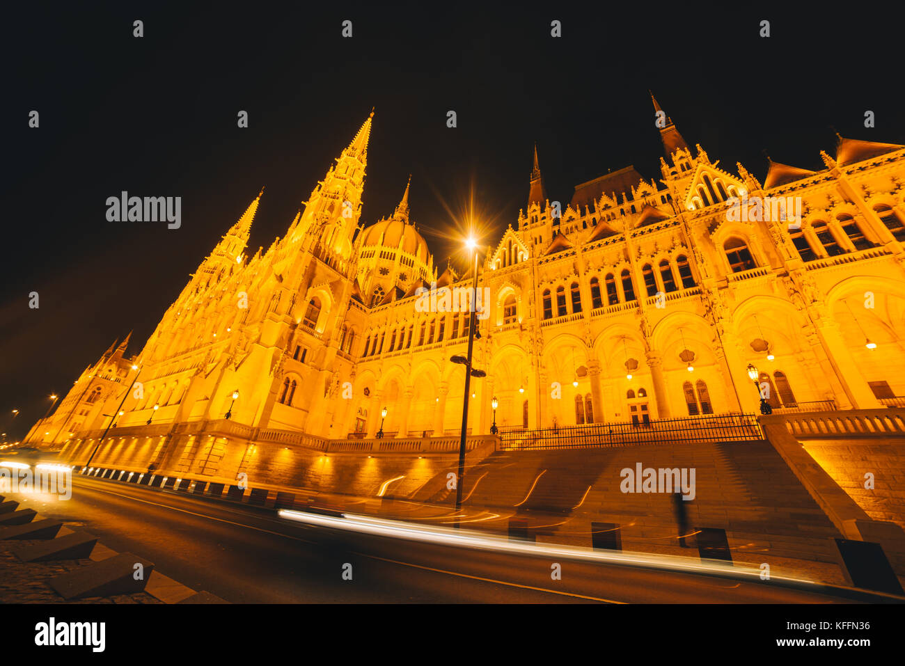 Night view of the Budapest in nightlights, Hungary Stock Photo - Alamy