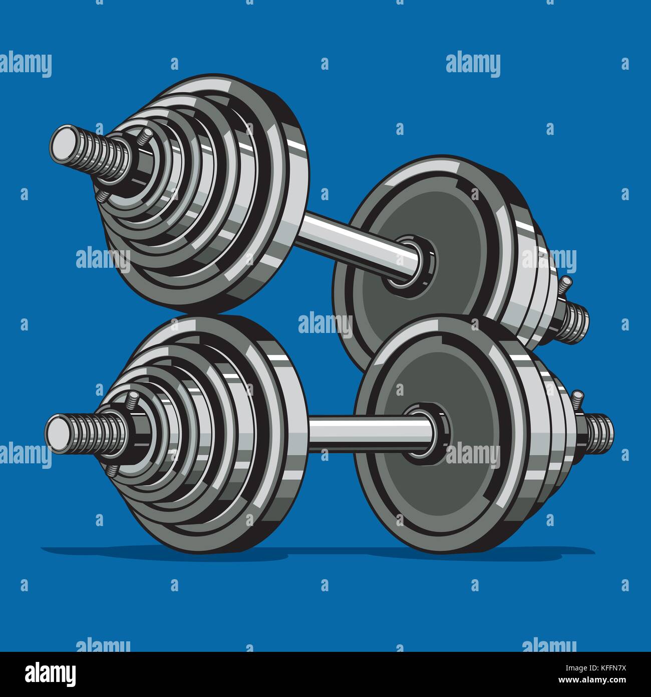 Two dumbbell. Vector illustrations Stock Vector Image & Art - Alamy