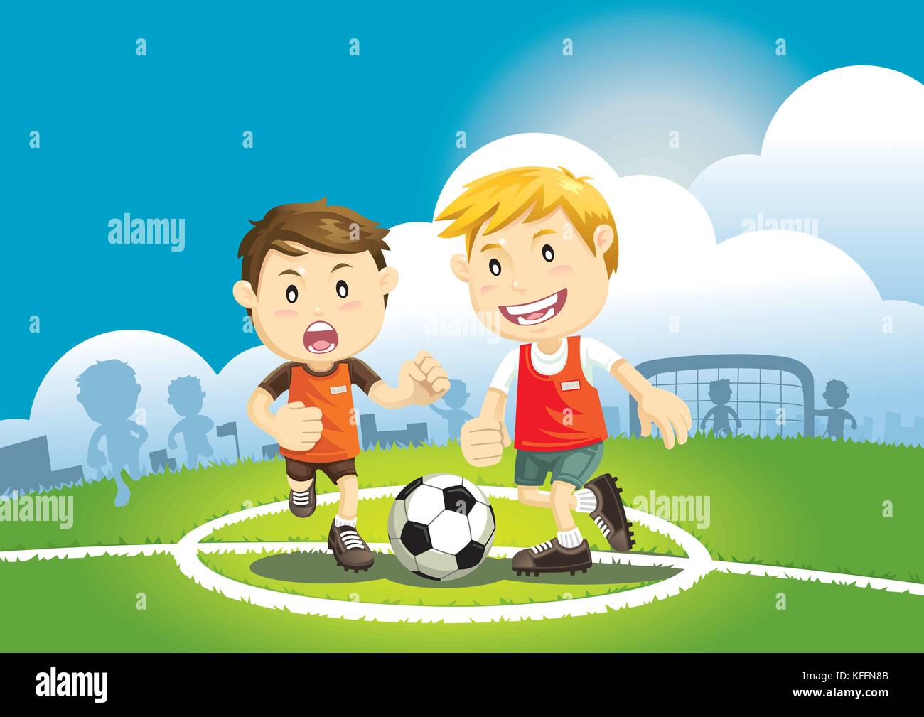 Soccer kids playing. Vector illustrations Stock Vector Image & Art - Alamy Soccer kids playing. Vector illustrations Stock Vector Image & Art - Alamy