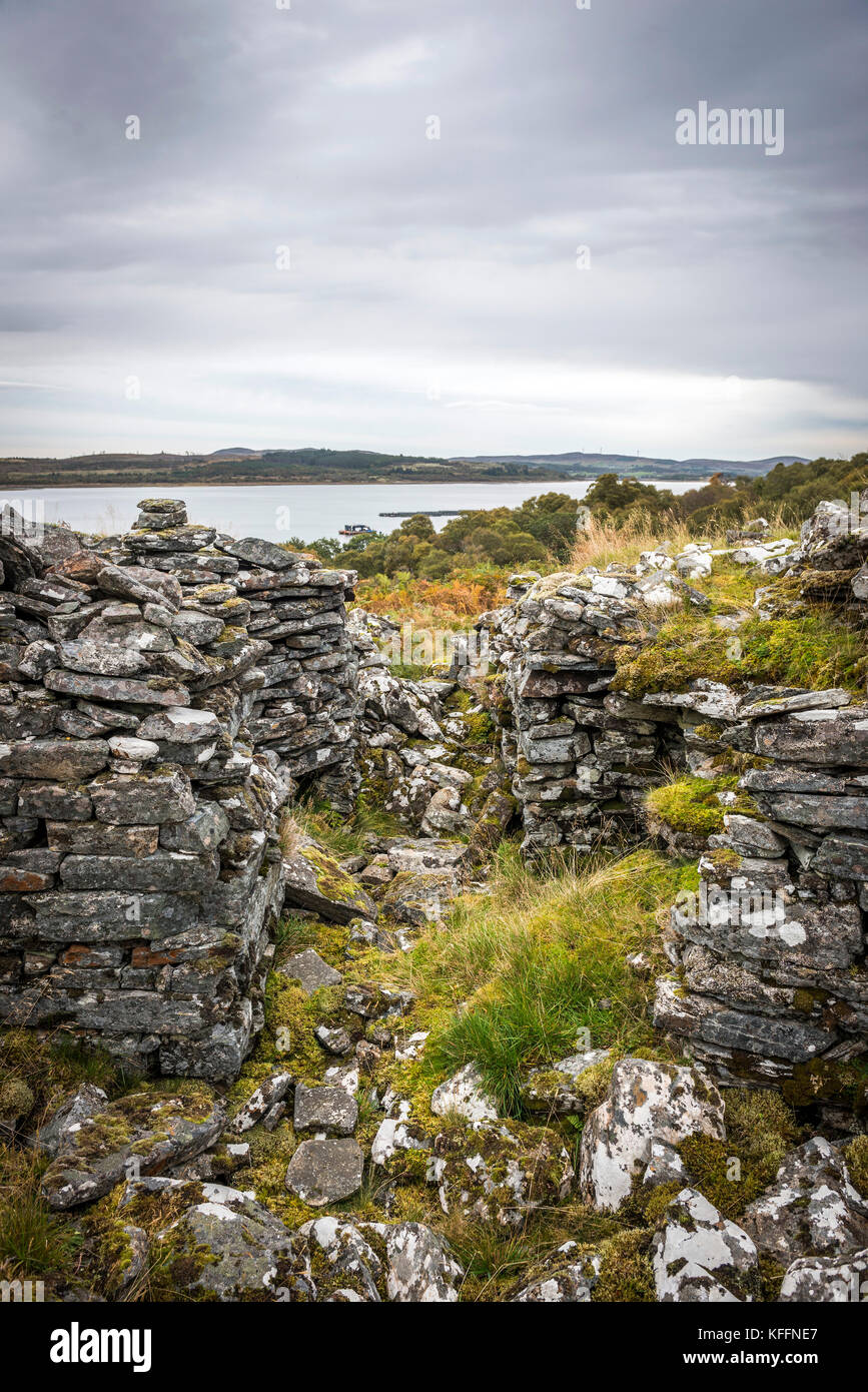 Sallachy Iron Age Broch on the edge of Loch Shin near Lairg, Sutherland ...