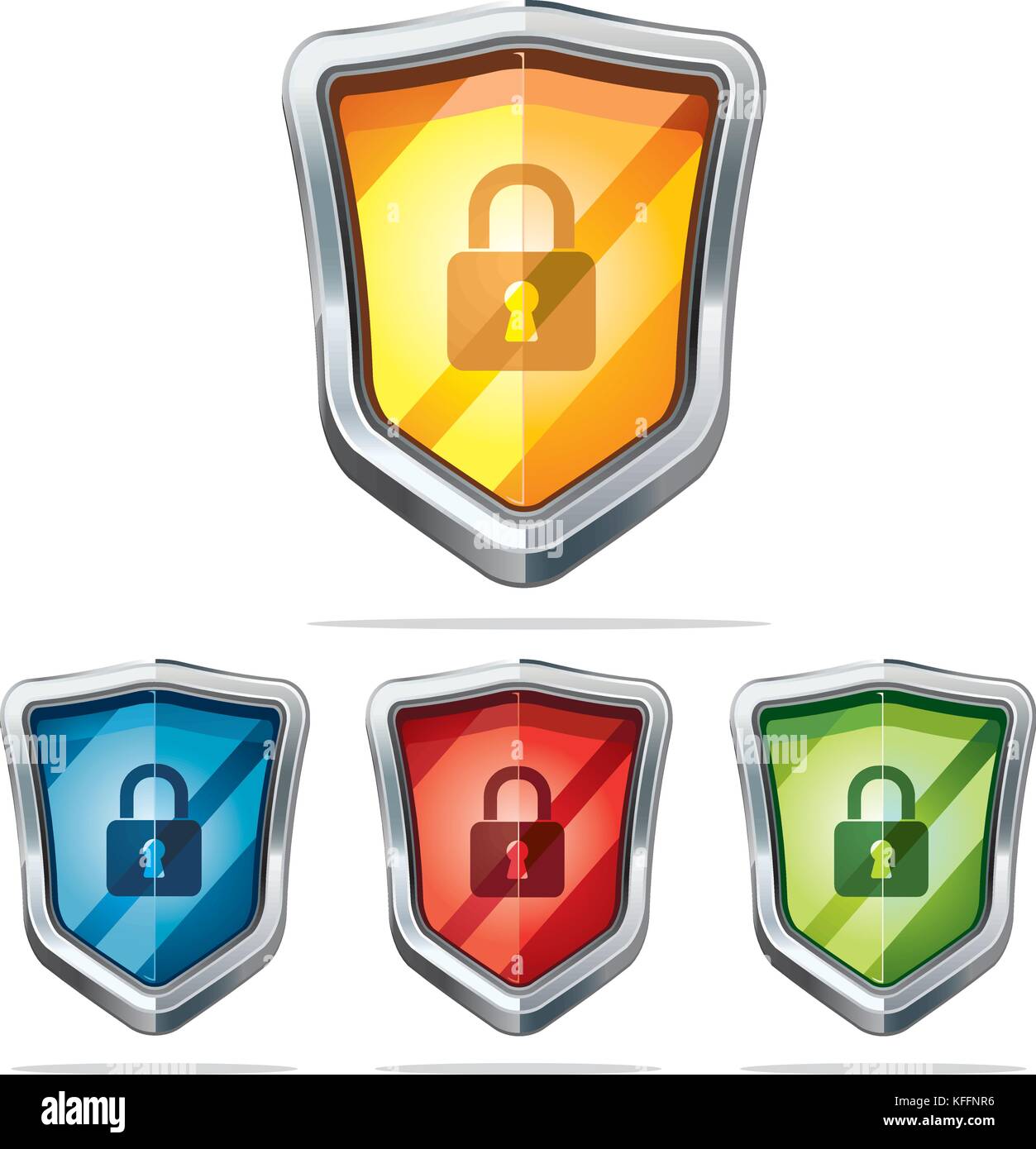 Protection shield security icons. vector illustration Stock Vector ...