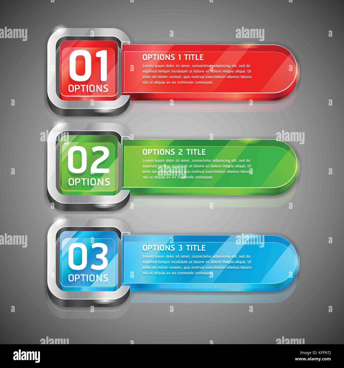Buttons Website Style Number Options Banner & Card Background. Vector ...
