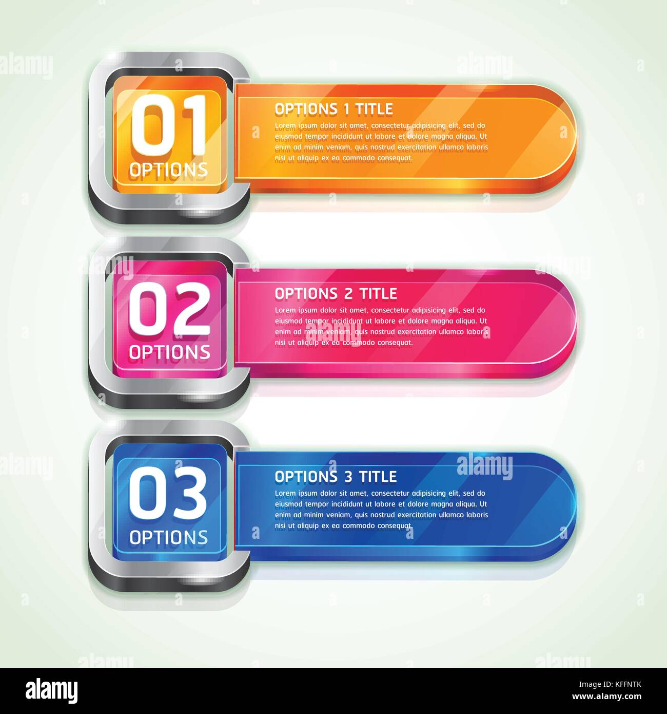 Buttons Website Style Number Options Banner & Card Background. Vector ...