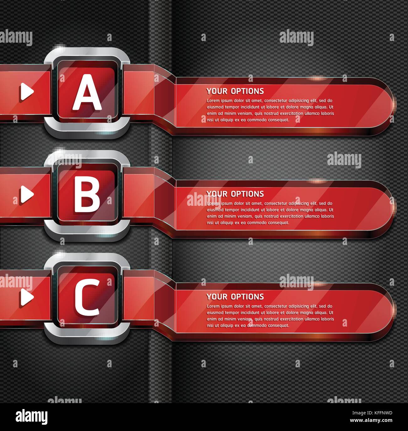 Buttons Website Style Number Options Banner & Card Background. Vector ...