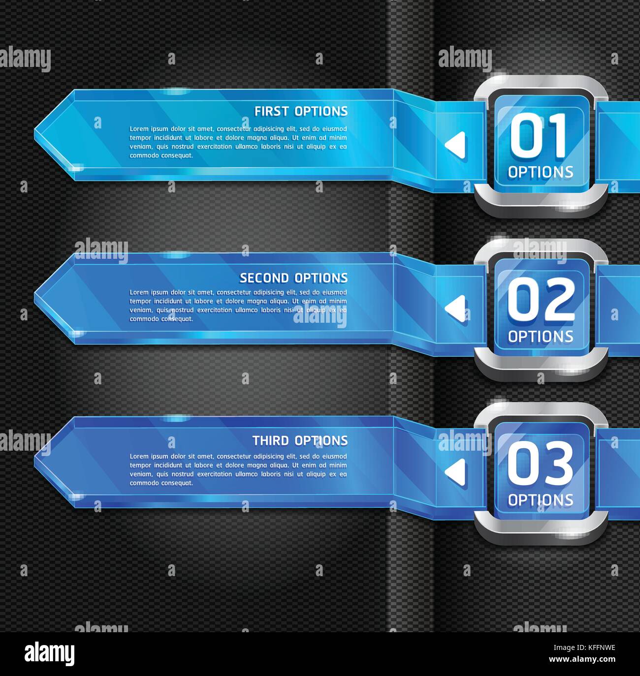 Buttons Website Style Number Options Banner & Card Background. Vector ...