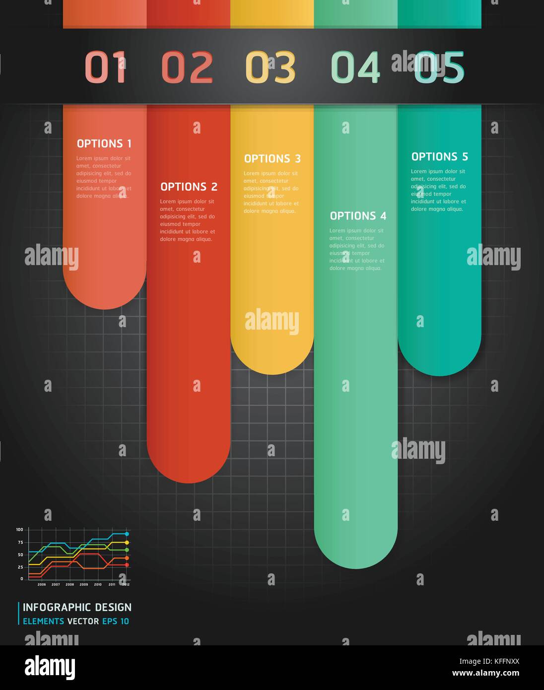 Infographics Number Options Banner & Card background. Vector ...