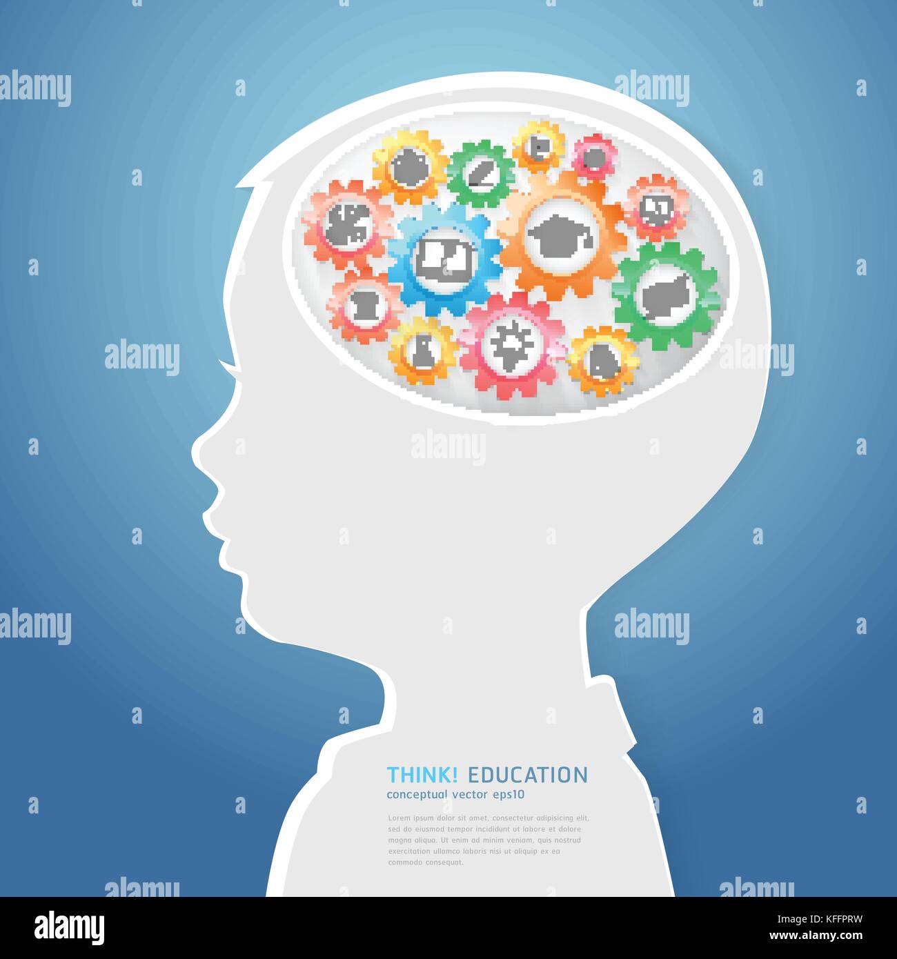 Education Thinking Concept. Children Think with Education icons in ...