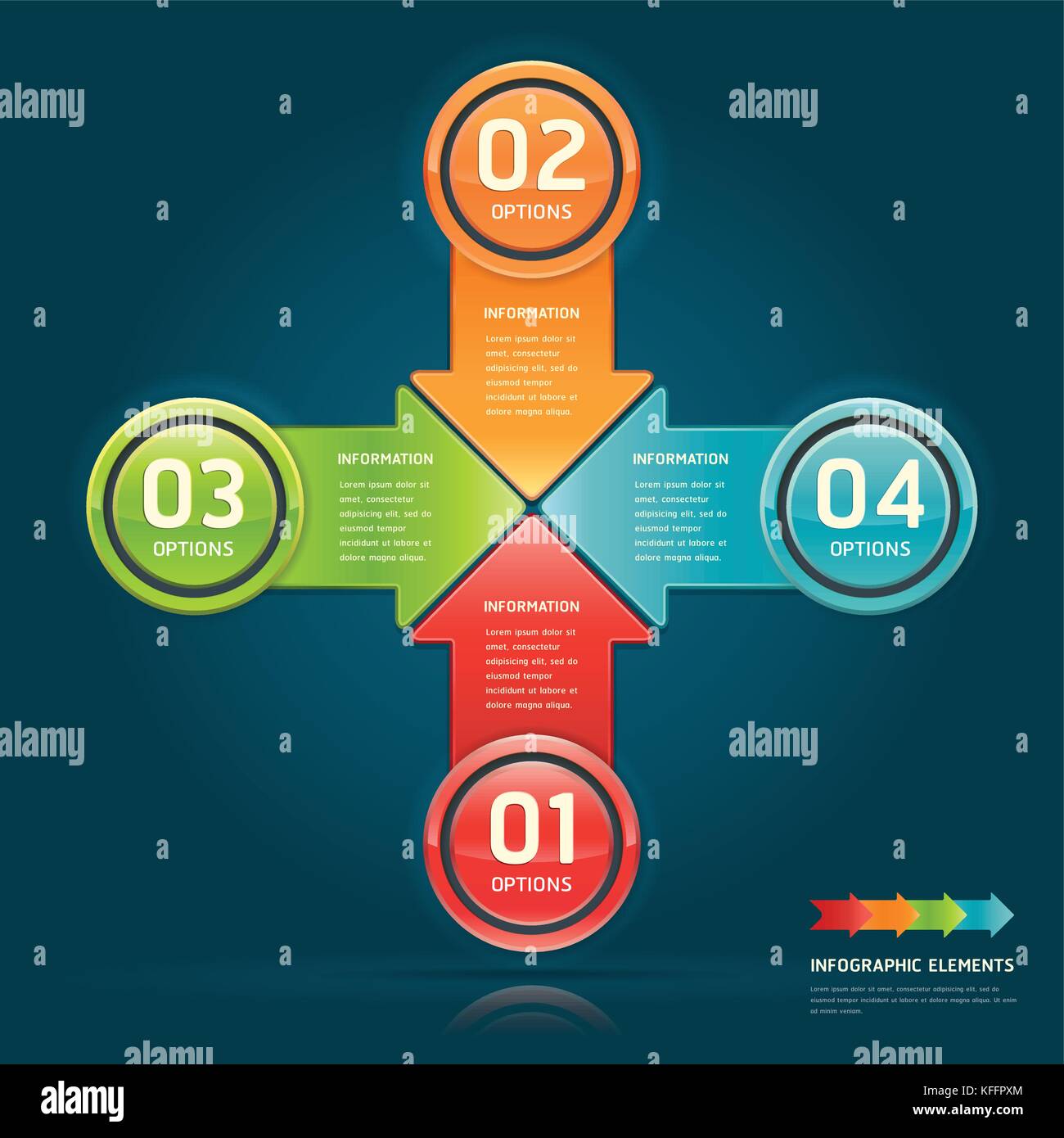 Colorful arrow circle options banner. Vector illustration Stock Vector ...