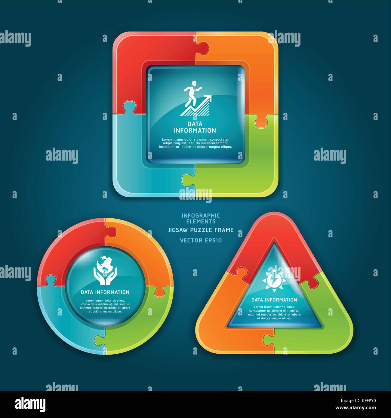 Jigsaw puzzle frame. Vector illustration. can be used for workflow ...