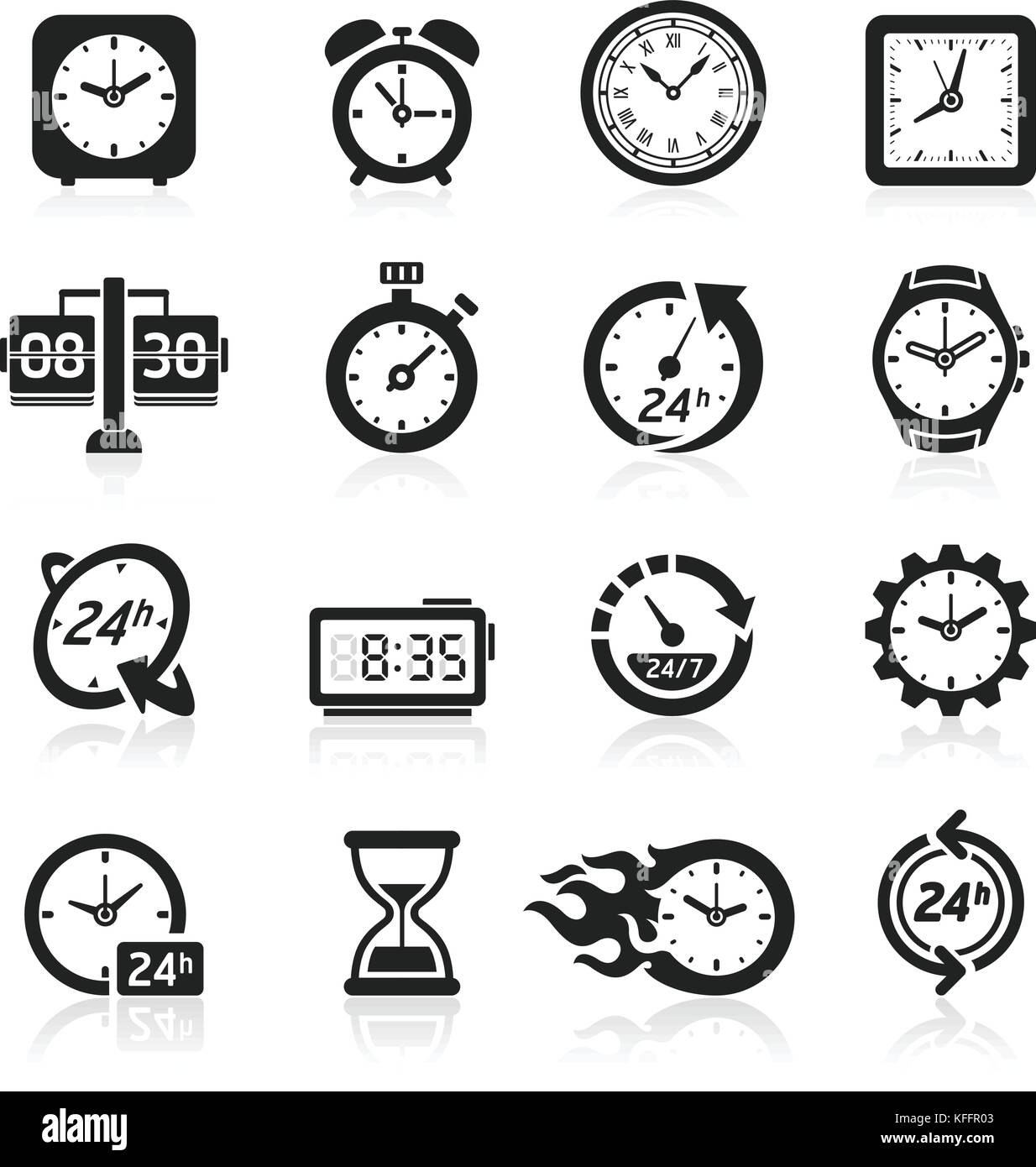 Clocks icons. Vector illustration Stock Vector Image & Art - Alamy