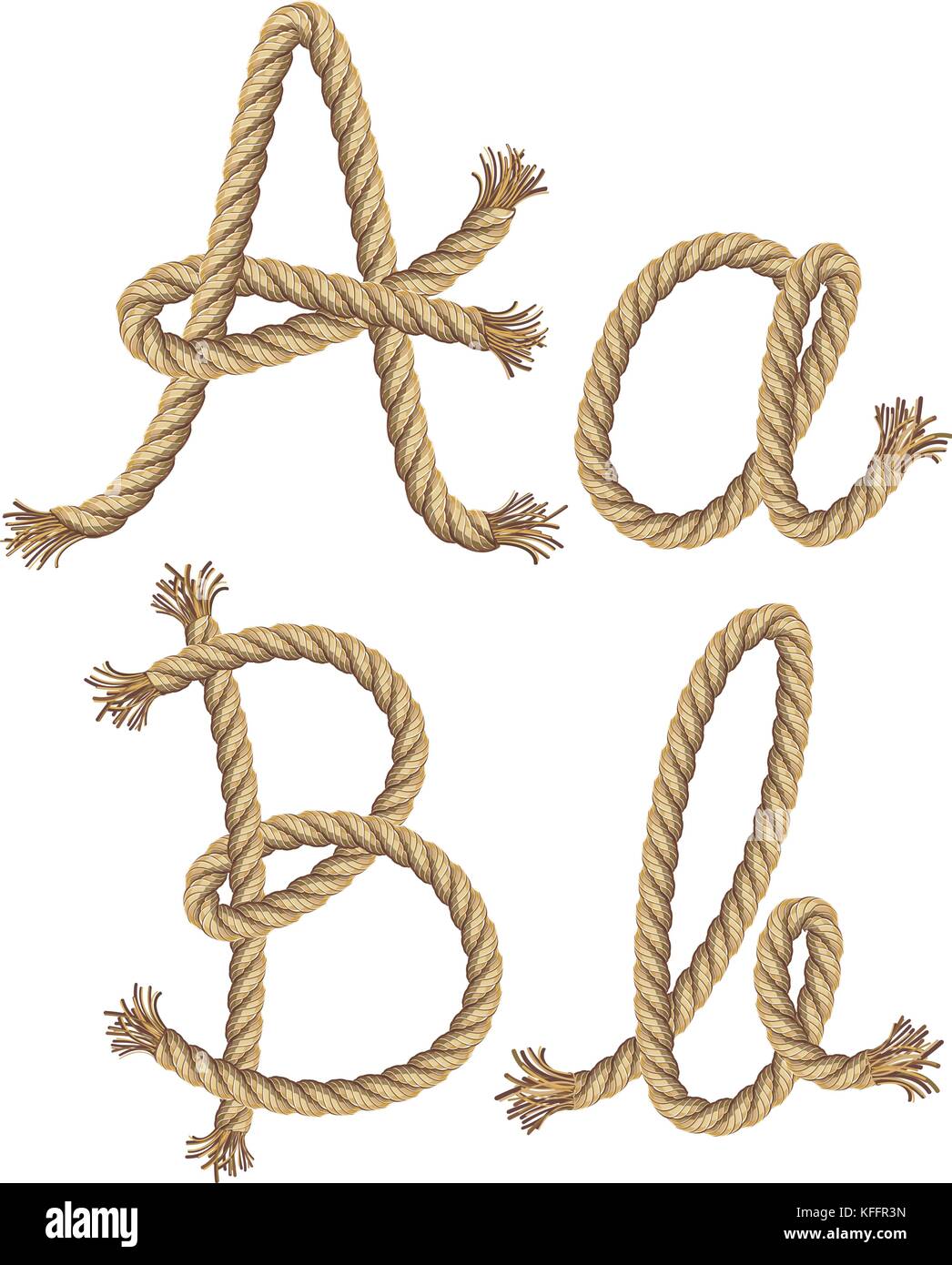 Rope alphabet. vector illustration Stock Vector Image & Art - Alamy