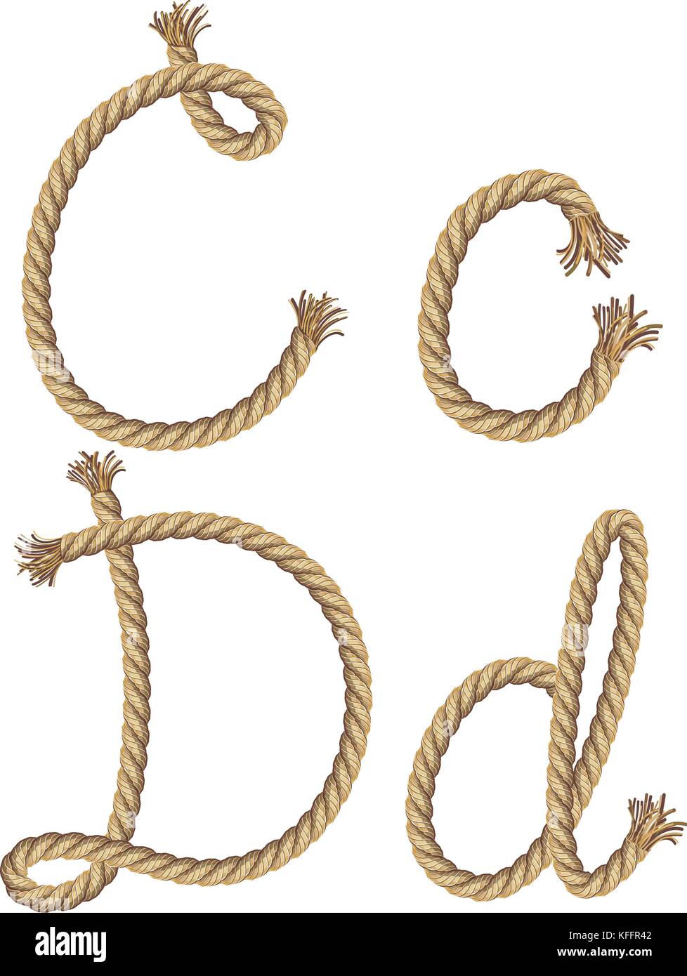 Rope alphabet. vector illustration Stock Vector Image & Art - Alamy