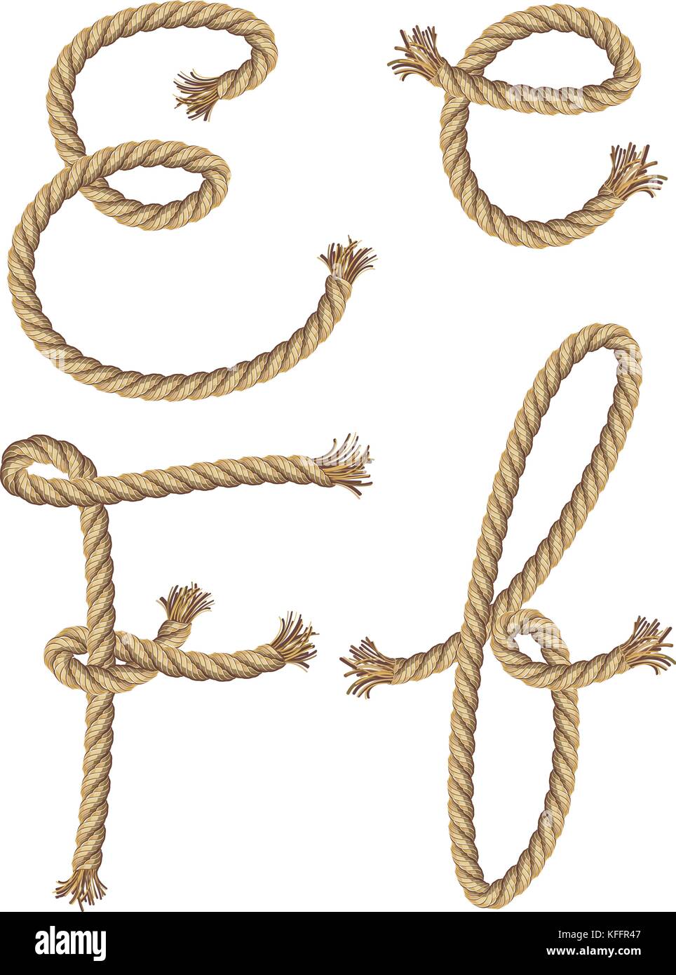 Rope alphabet. vector illustration Stock Vector Image & Art - Alamy