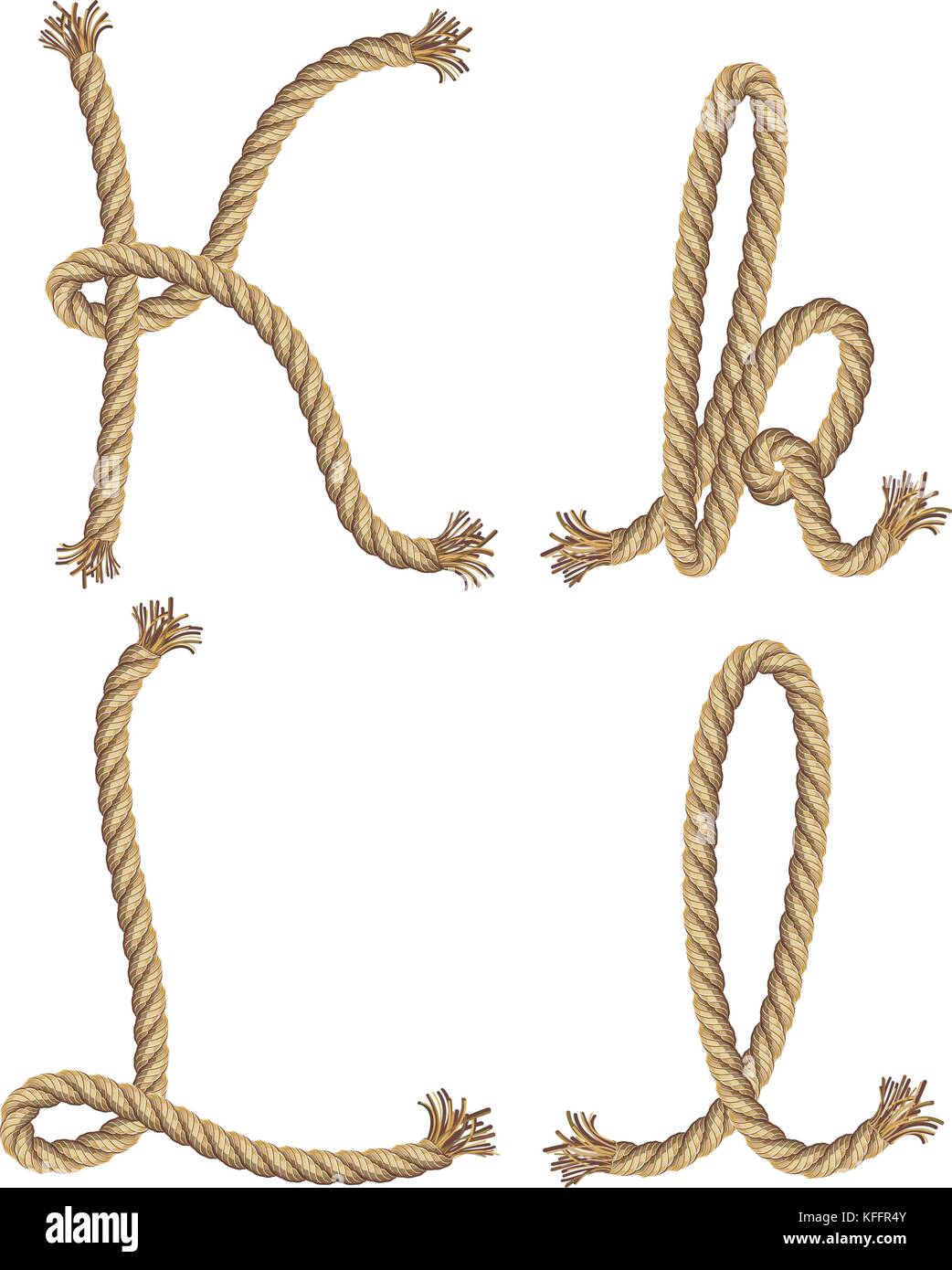 Rope alphabet. vector illustration Stock Vector Image & Art - Alamy