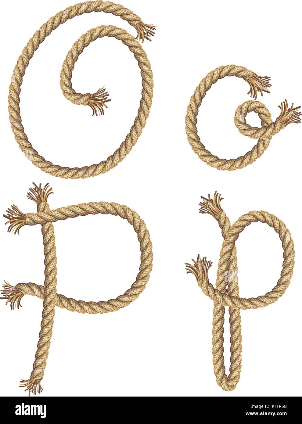 Rope alphabet. vector illustration Stock Vector Image & Art - Alamy