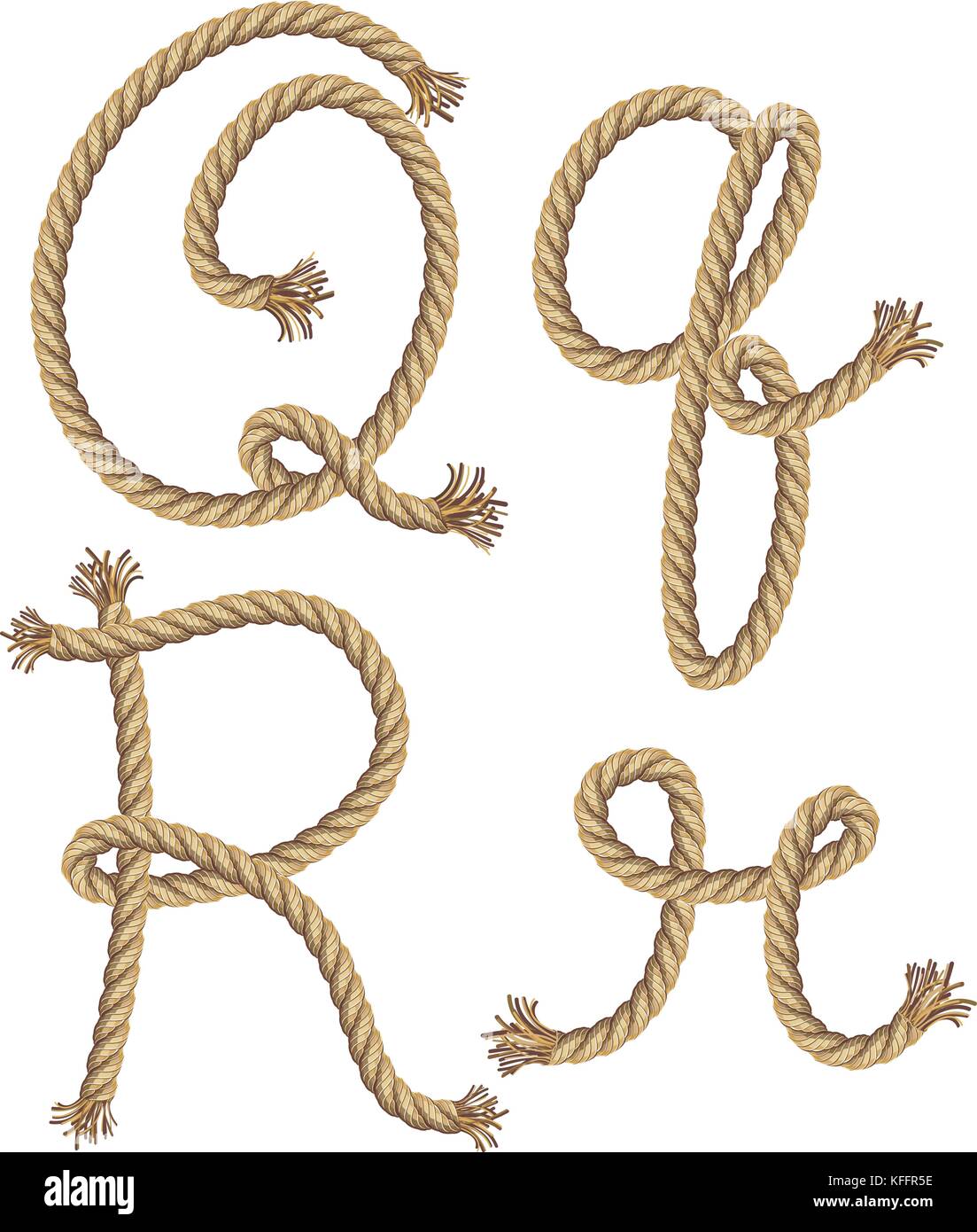 Rope alphabet. vector illustration Stock Vector Image & Art - Alamy