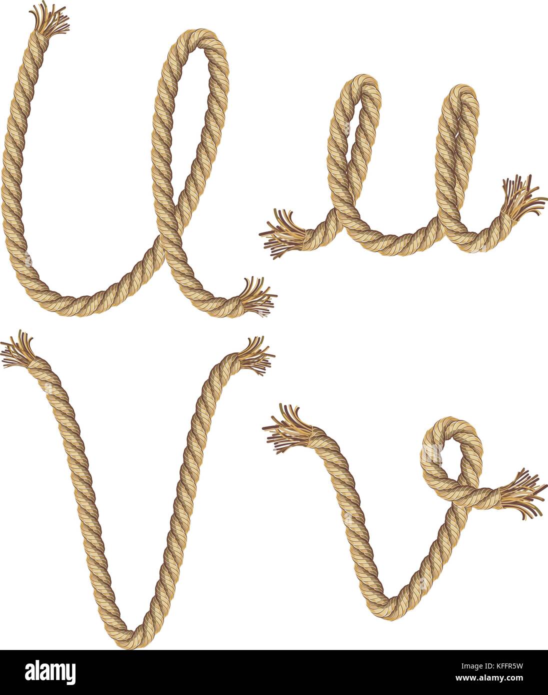 Rope alphabet. vector illustration Stock Vector Image & Art - Alamy