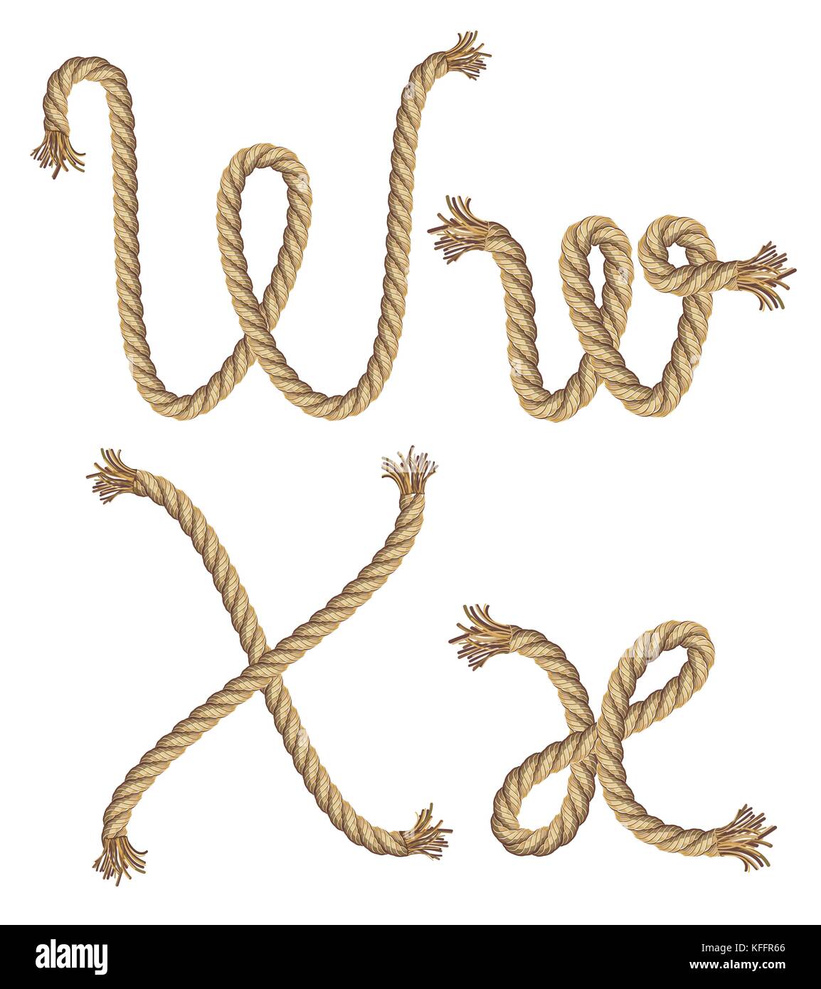 Rope alphabet. vector illustration Stock Vector Image & Art - Alamy