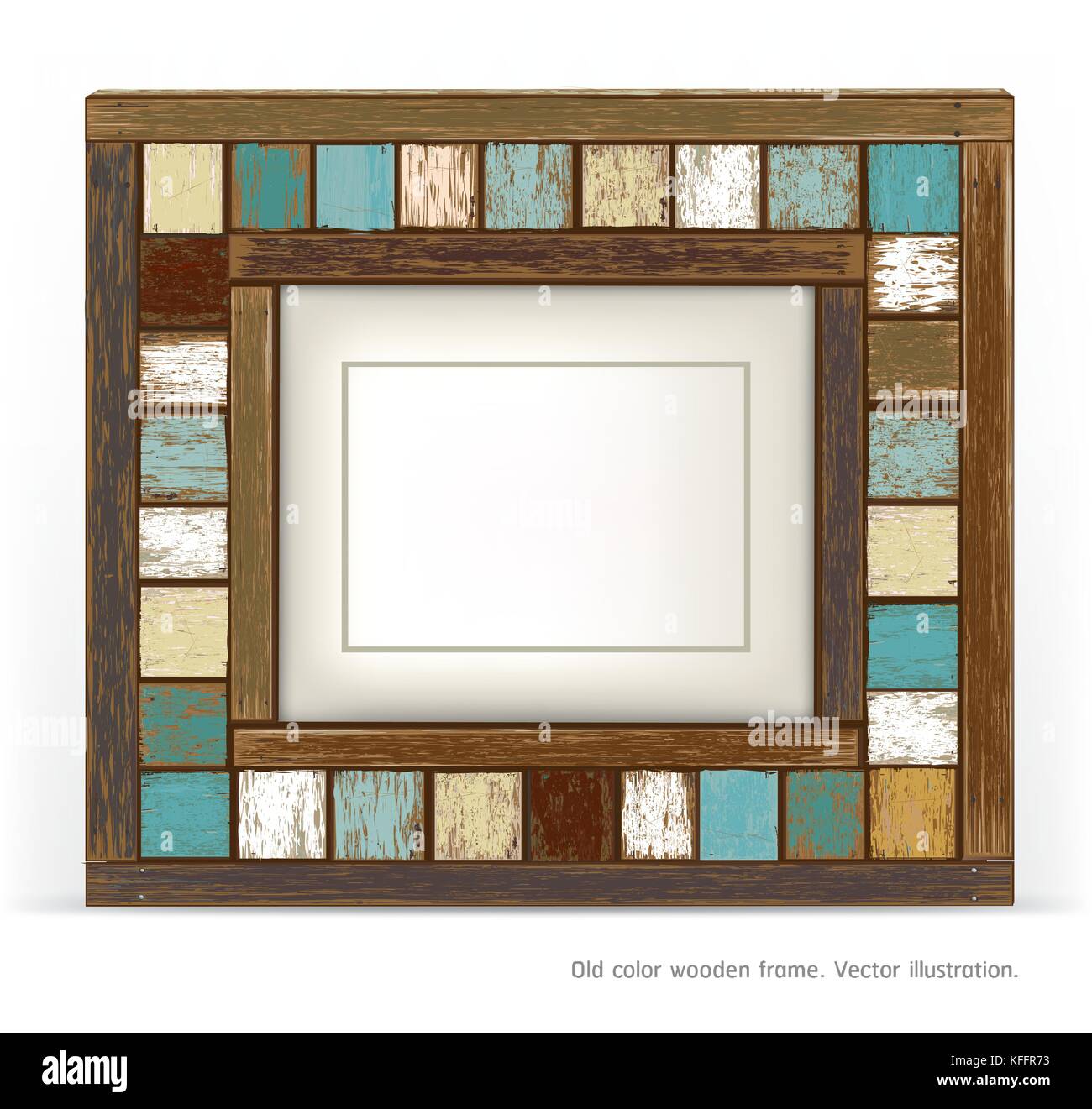 Old color wooden frame. vector illustration Stock Vector Image & Art ...