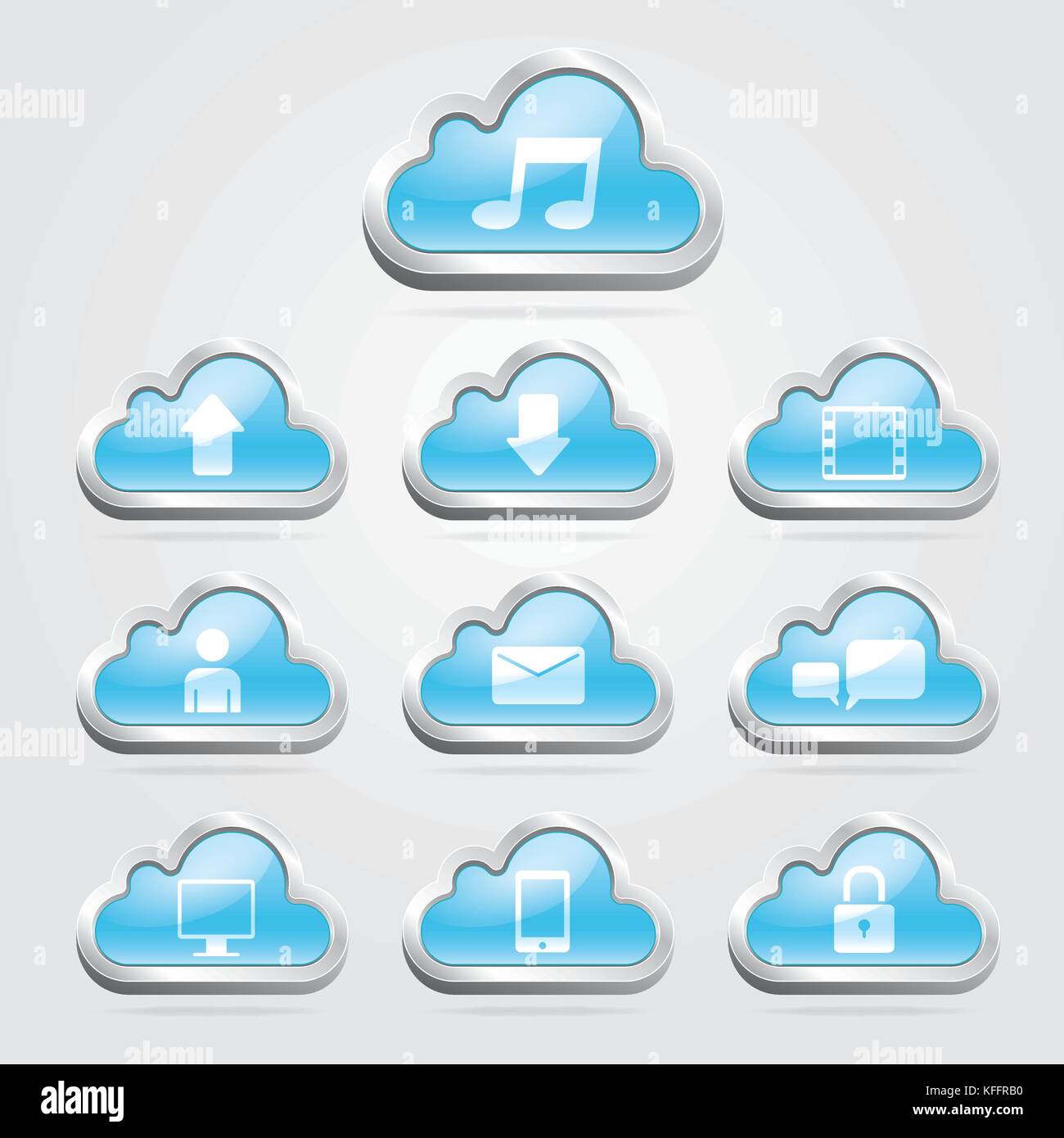 Cloud technology icons set. Vector illustration Stock Vector Image ...