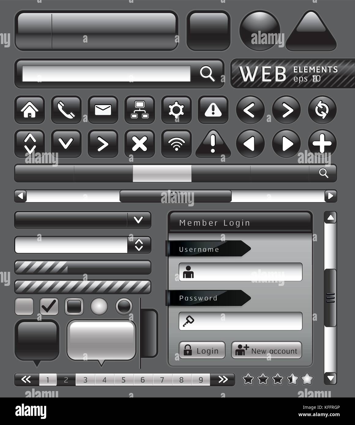 Blank buttons for website and app. Vector illustration Stock Vector ...